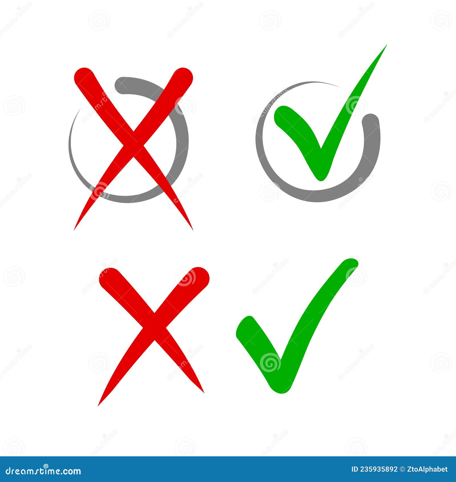 Checkmark Sign Approved and Rejected Stock Vector - Illustration of ...