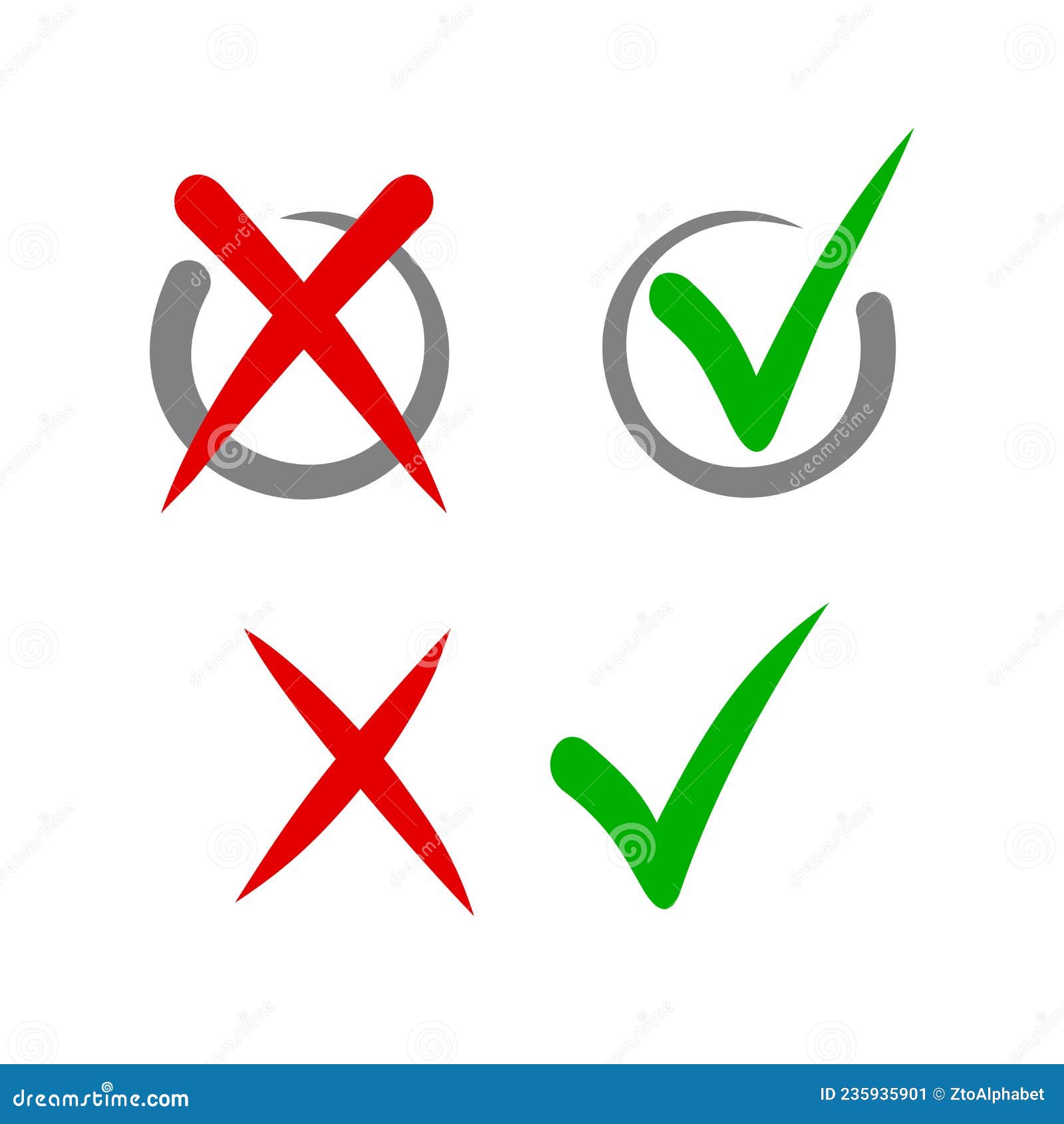 Checkmark Sign Approved and Rejected Stock Vector - Illustration of ...