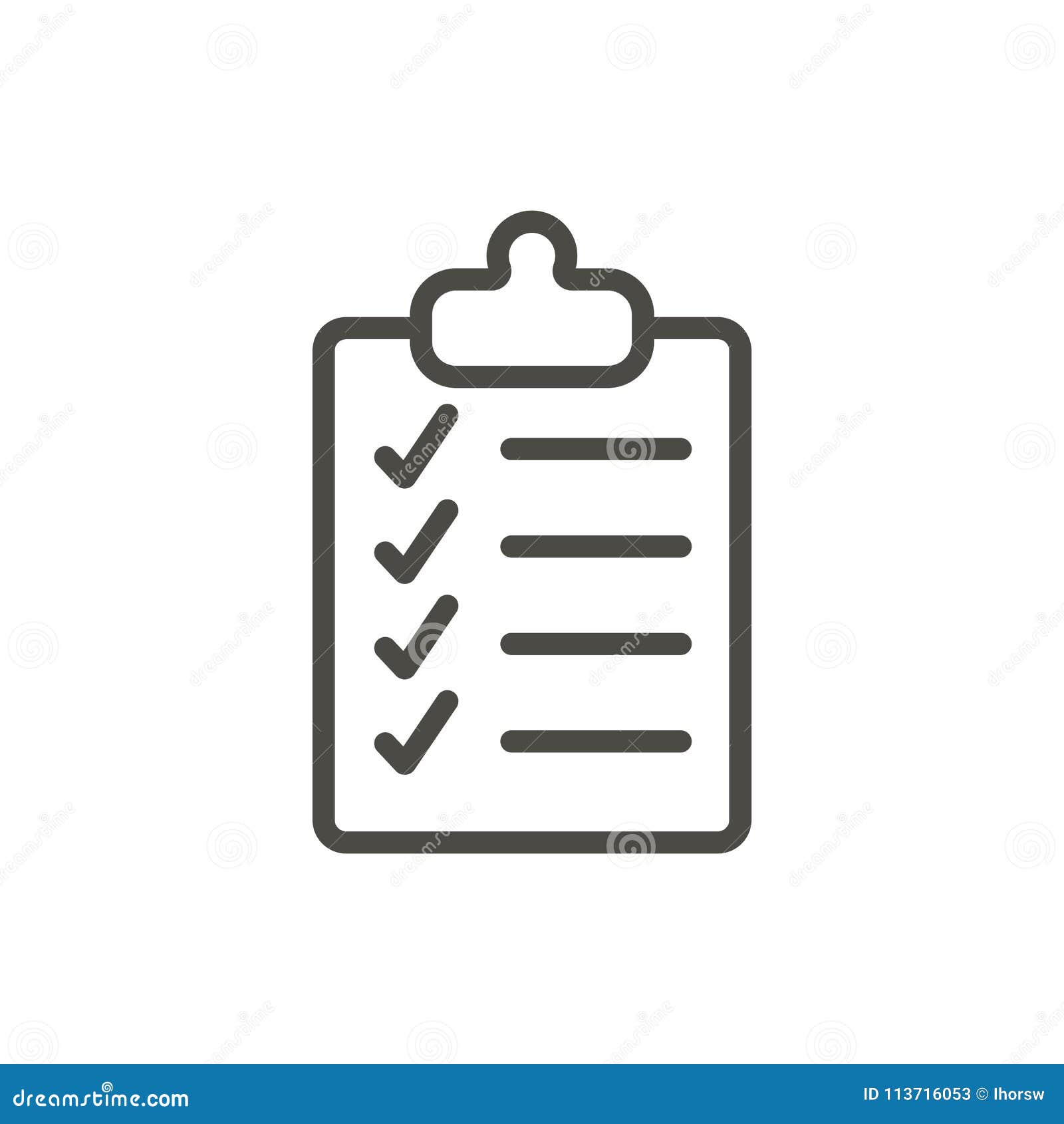 Checklist Icon Vector. Line Clipboard Symbol. | CartoonDealer.com ...