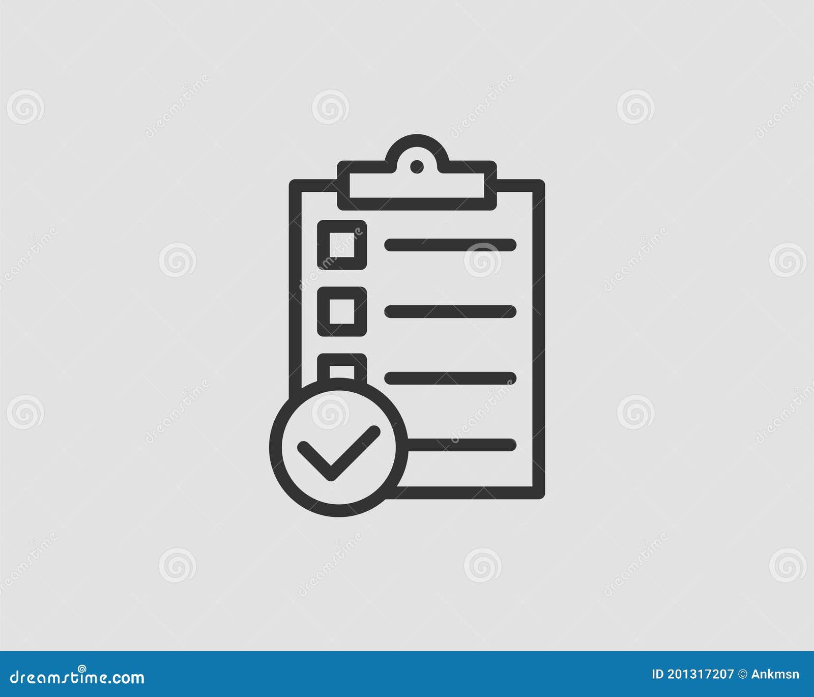 Checklist Icon Vector Line Design. Marking the Completed Work Stock ...