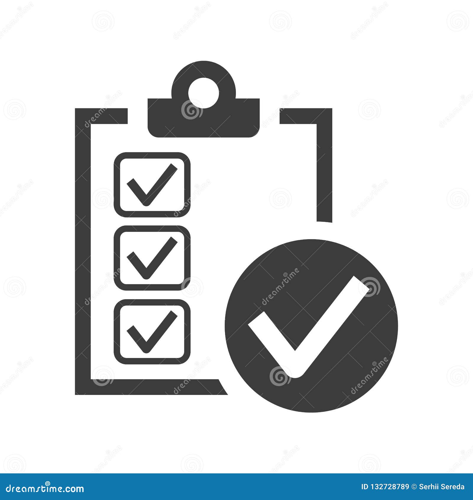 Checklist Icon on White Background Stock Illustration - Illustration of ...