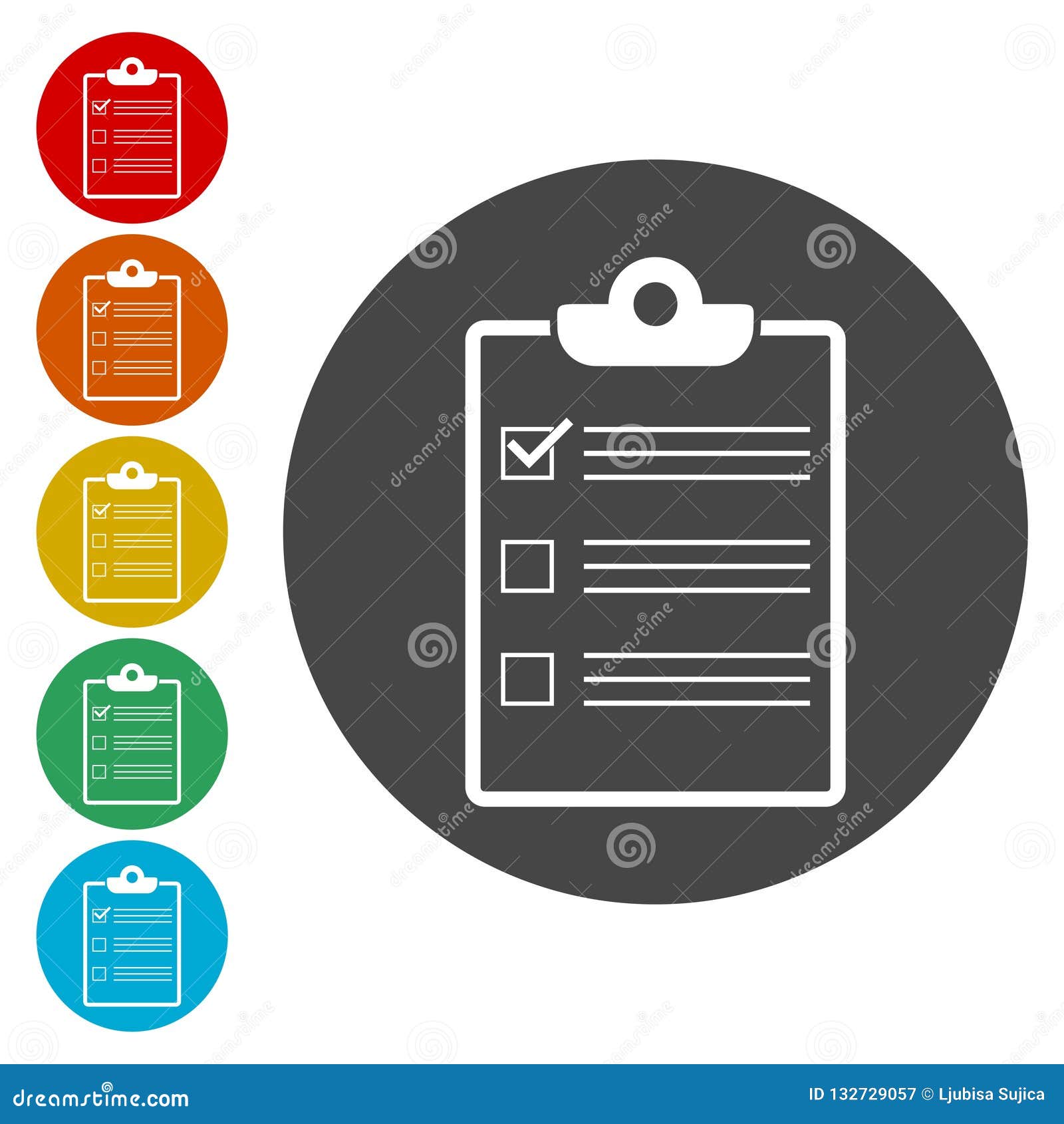 Checklist icons set stock vector. Illustration of mark - 132729057