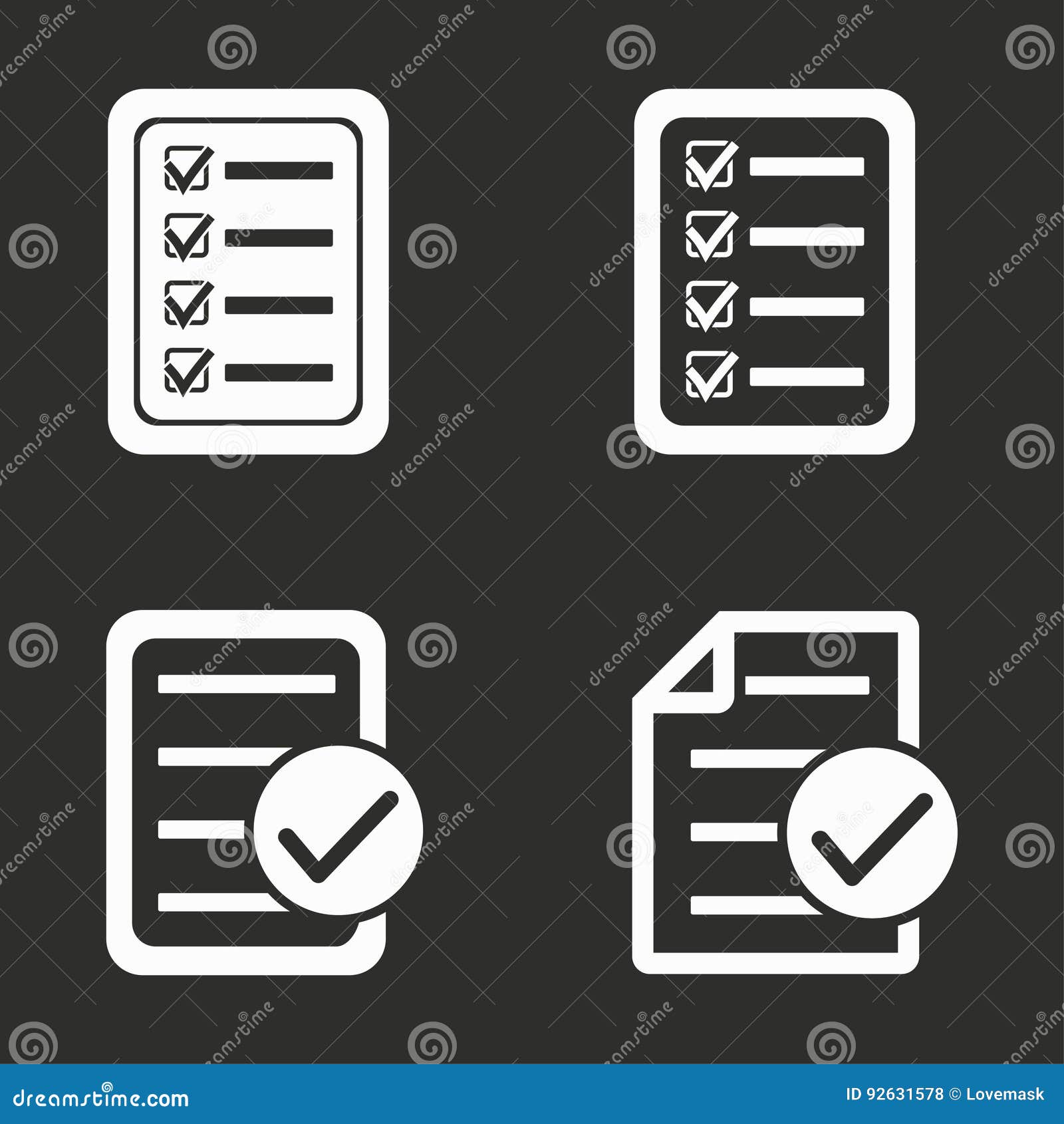 Checklist icons set. stock vector. Illustration of information - 92631578