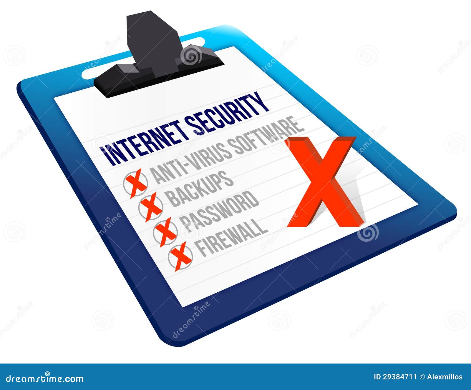 Checklist for Internet Security on a Clipboard Stock Illustration ...