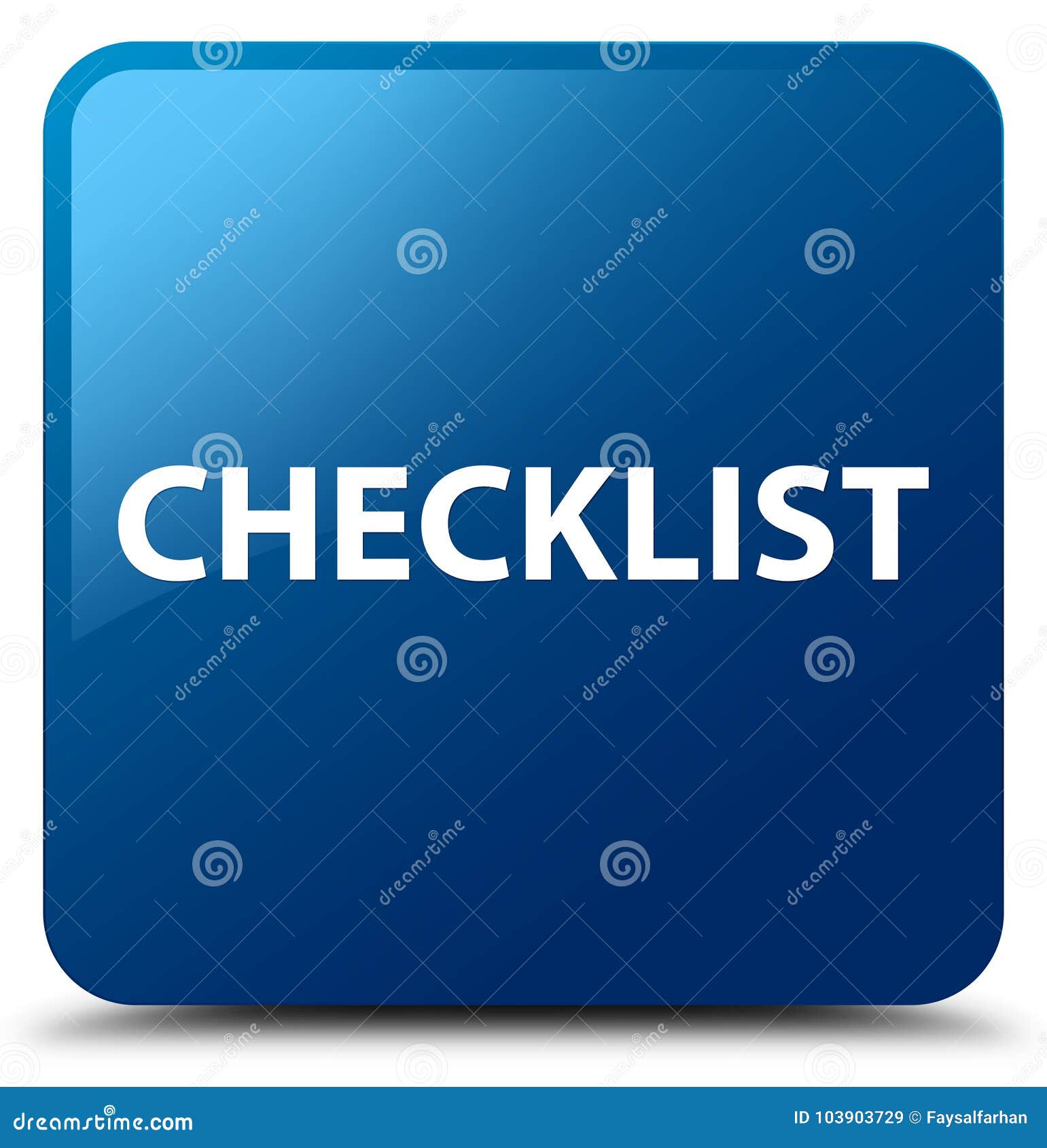 Checklist Blue Square Button Stock Illustration - Illustration of check ...
