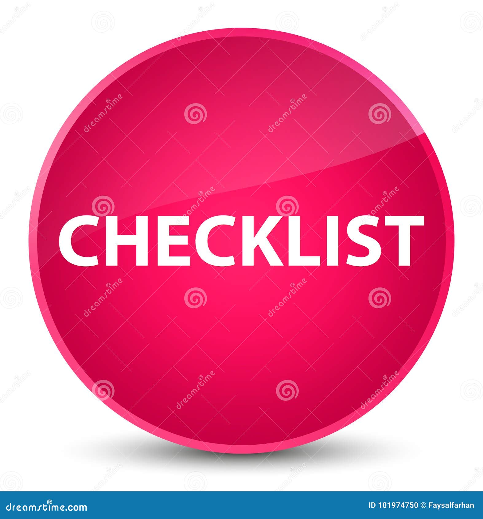Checklist Elegant Pink Round Button Stock Illustration - Illustration ...