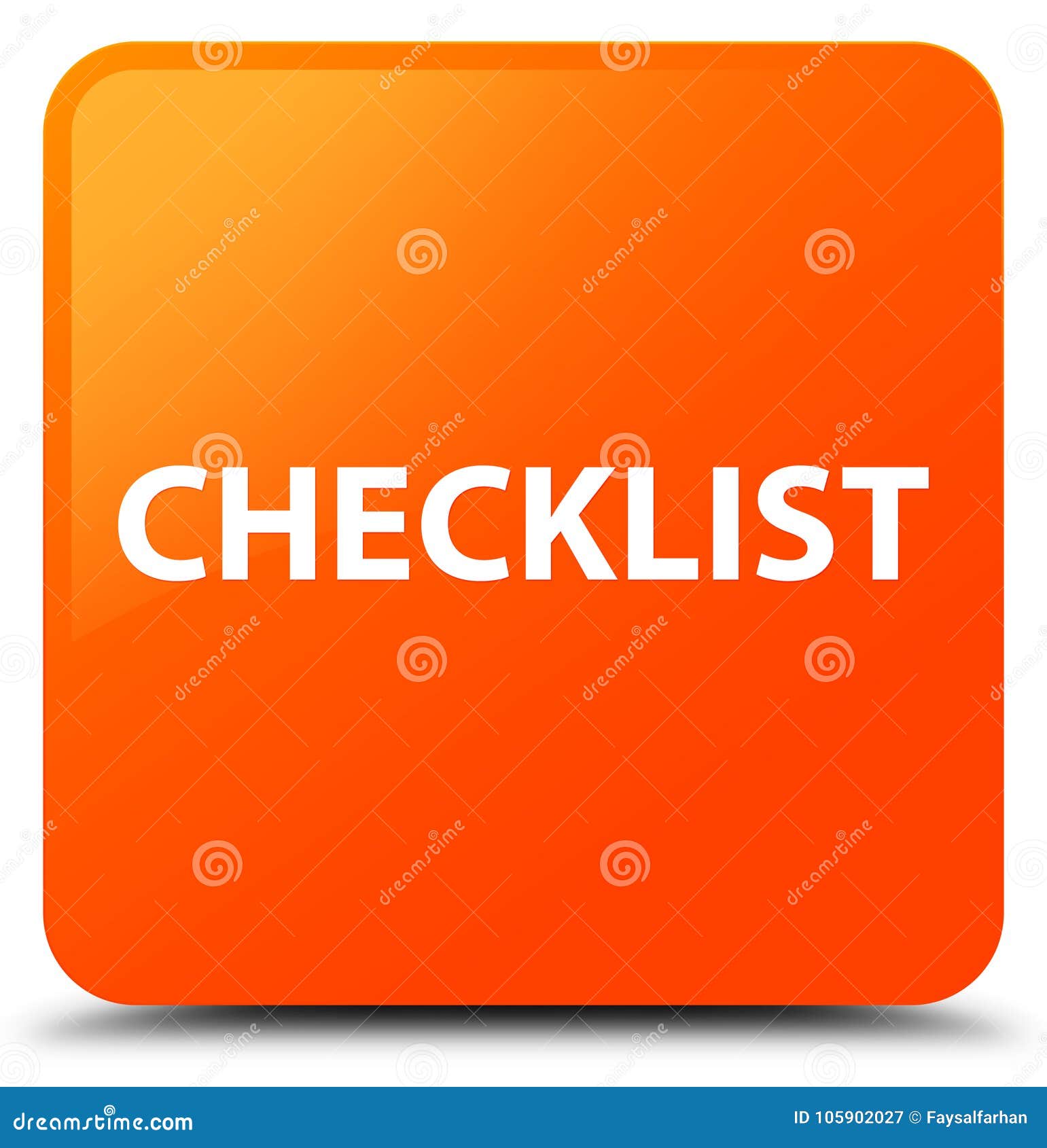 Checklist Orange Square Button Stock Illustration - Illustration of ...