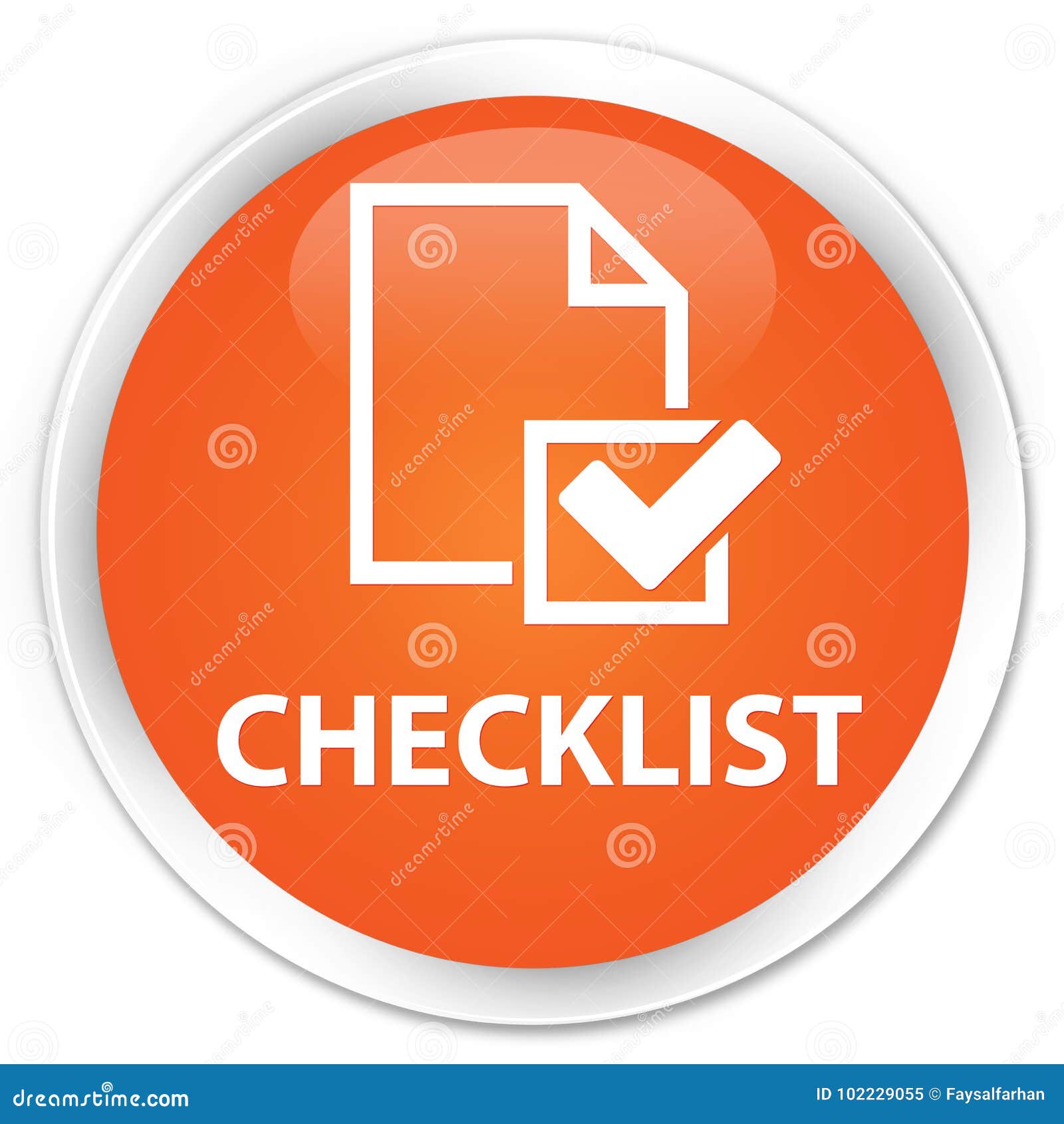 Checklist Premium Orange Round Button Stock Illustration - Illustration ...