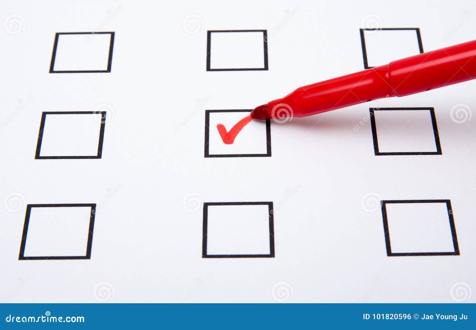 Checklist on white paper stock photo. Image of checkbox - 101820596