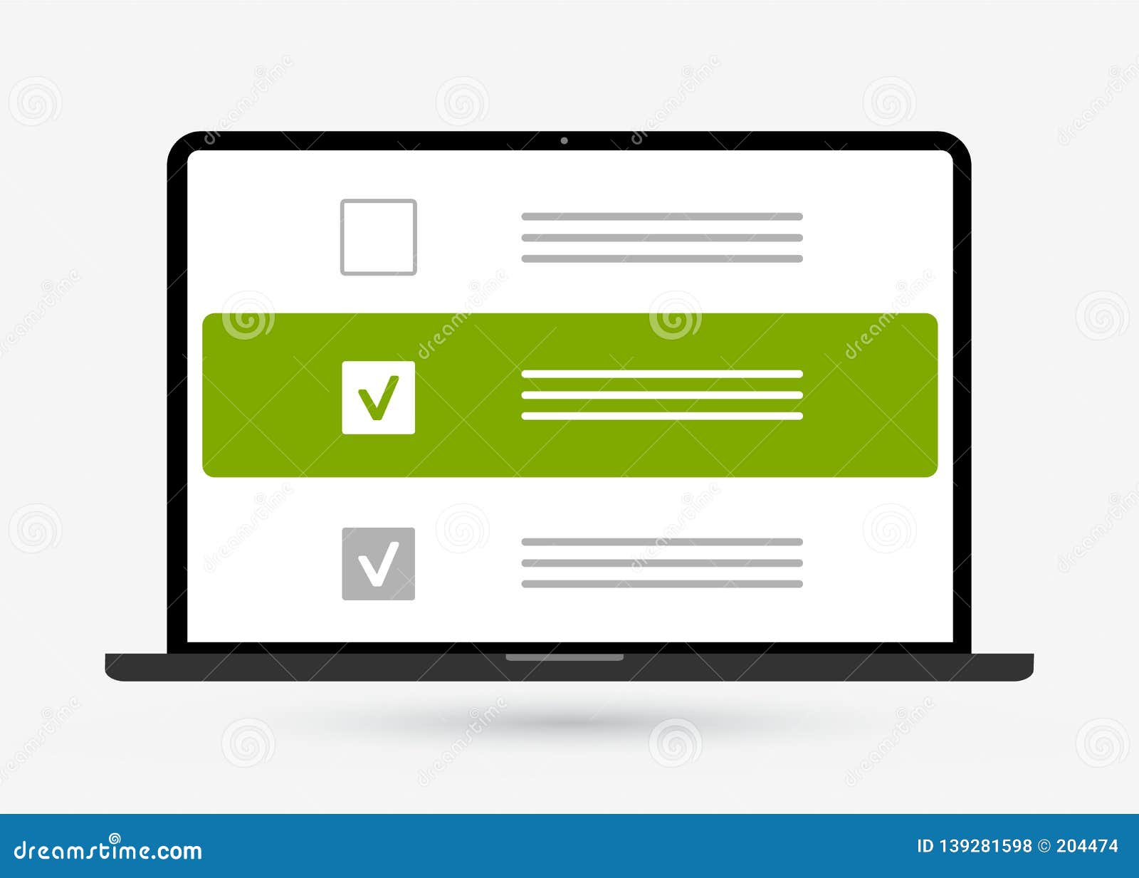 Checklist on the Laptop Display Screen Vector Flat Icon Stock ... Checklist on the Laptop Display Screen Vector Flat Icon Stock ...