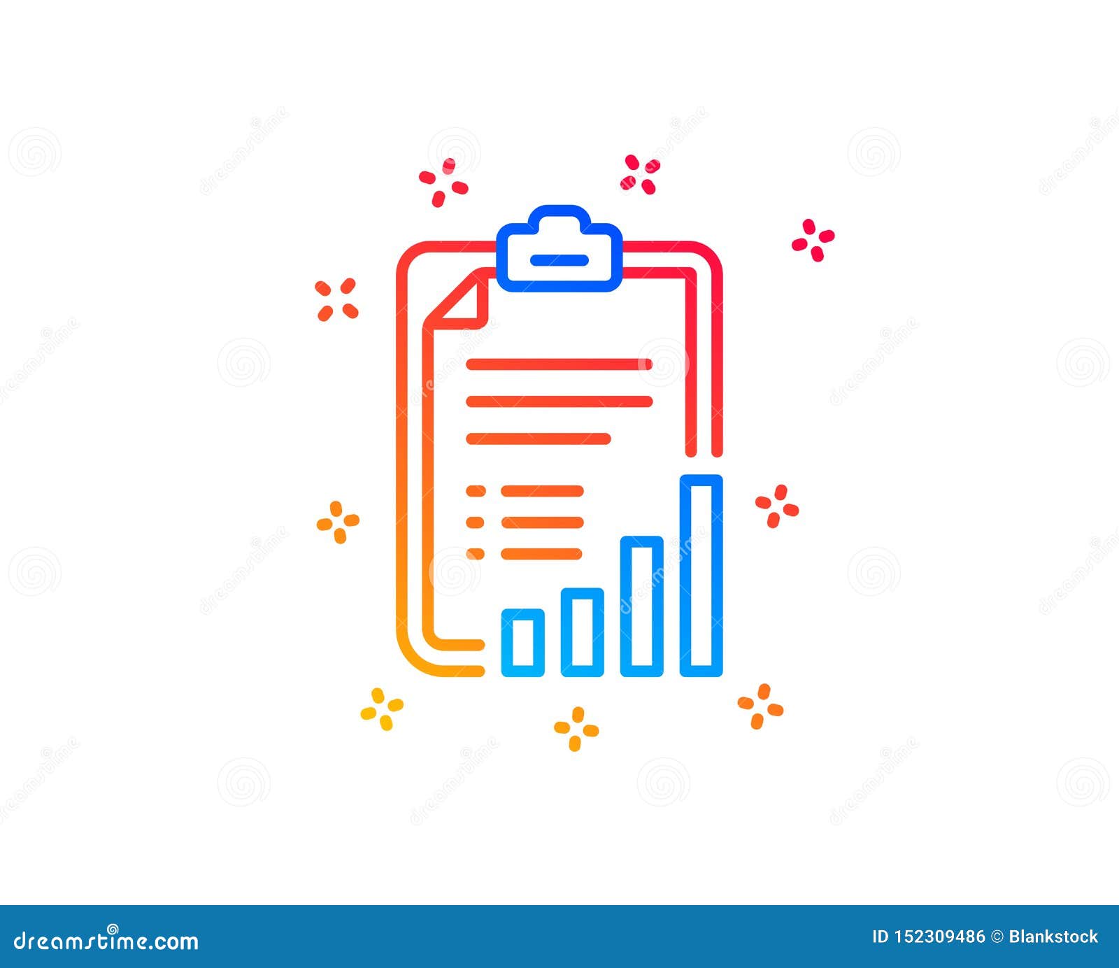 Checklist Line Icon. Graph Chart Sign. Vector Stock Vector ...