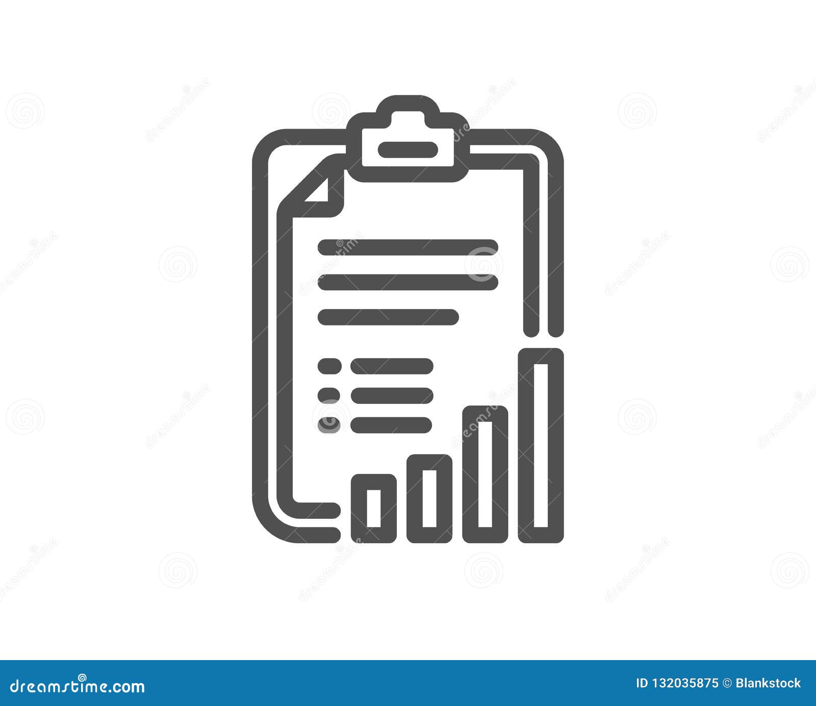 Checklist Line Icon. Graph Chart Sign. Vector Stock Vector ...