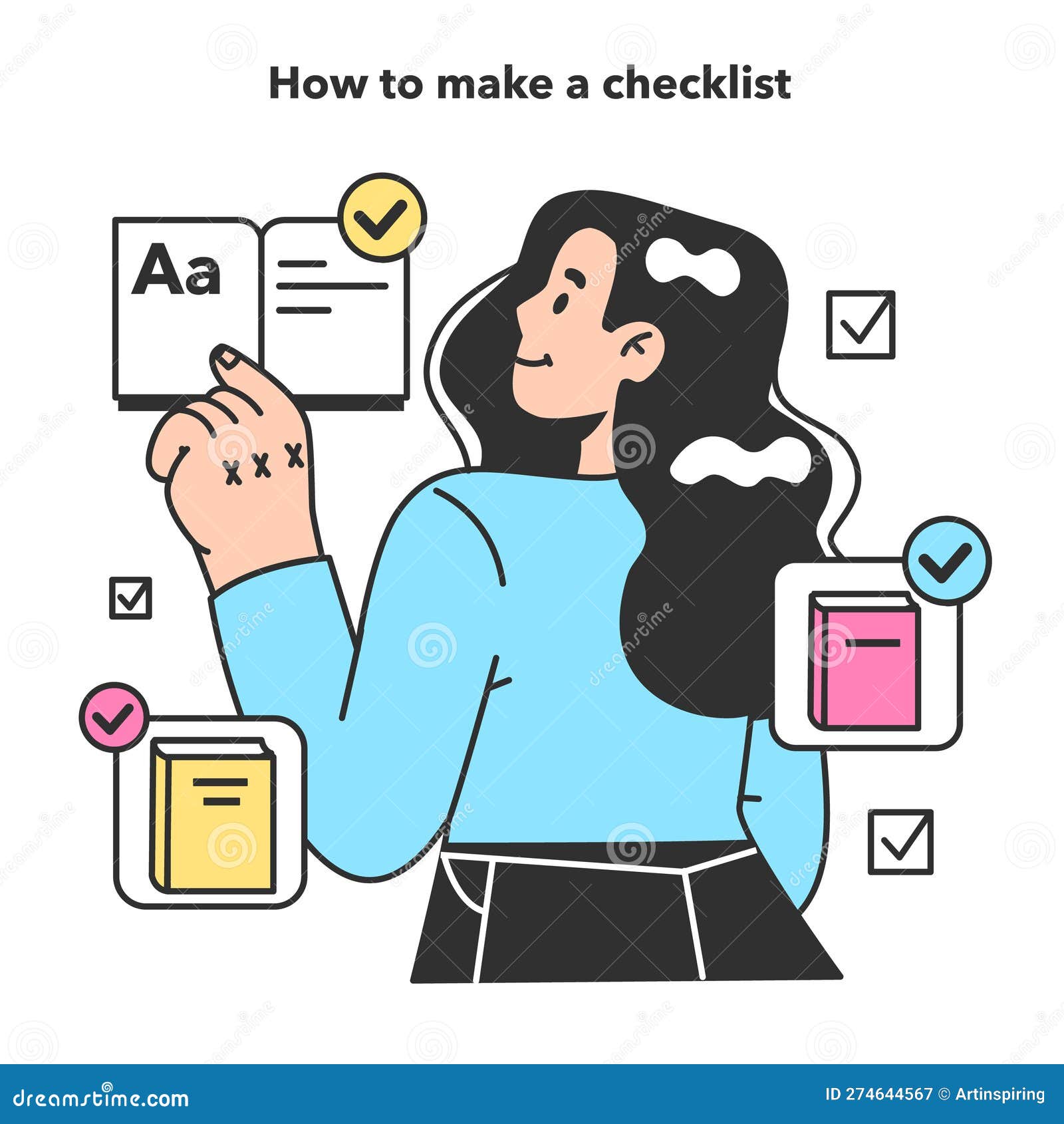 Checklist Making Concept. Character Planning Her Education or Making ...