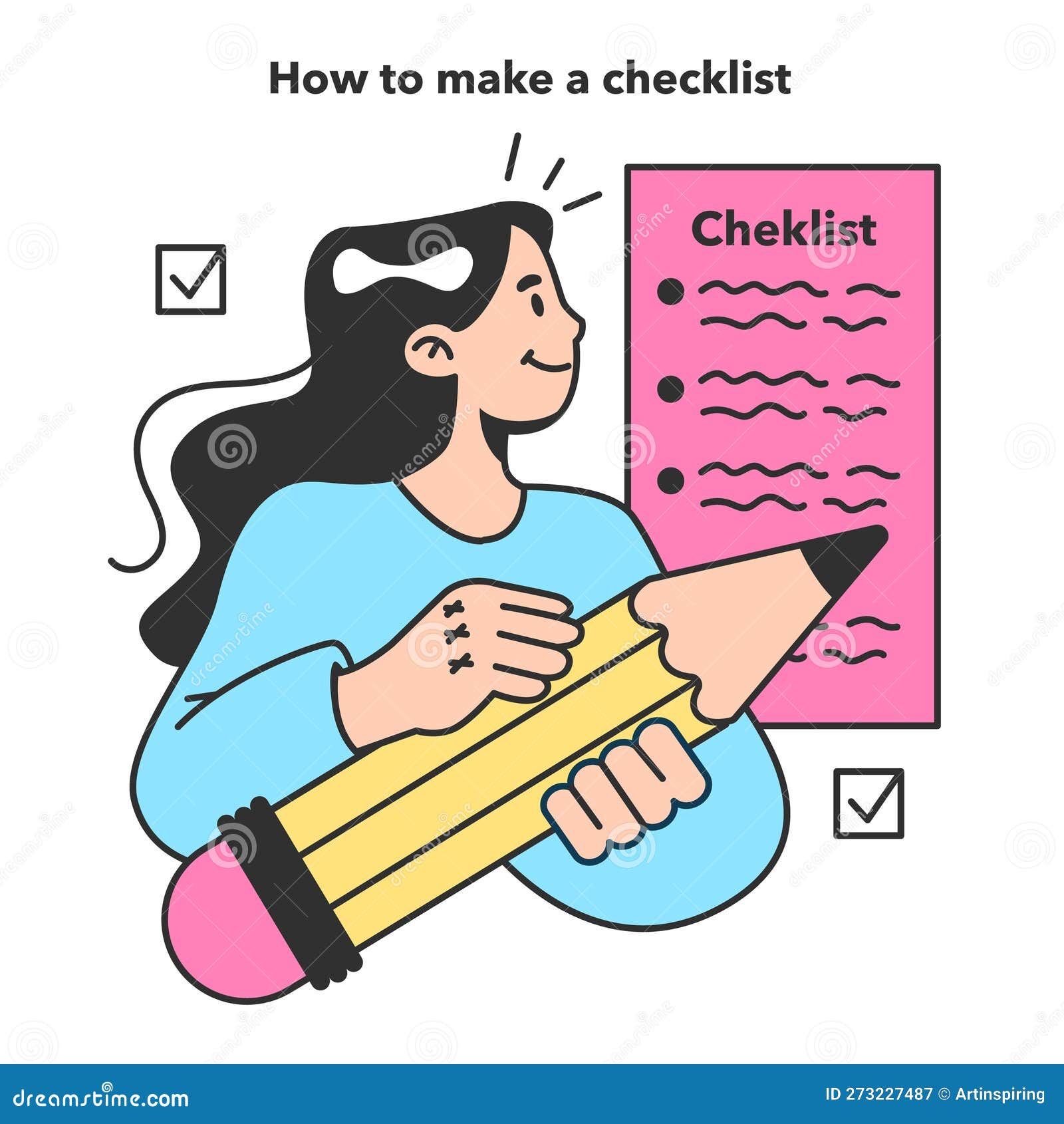 Checklist Making Concept. Character Planning the daily Routine Stock ... Checklist Making Concept. Character Planning the daily Routine Stock ...