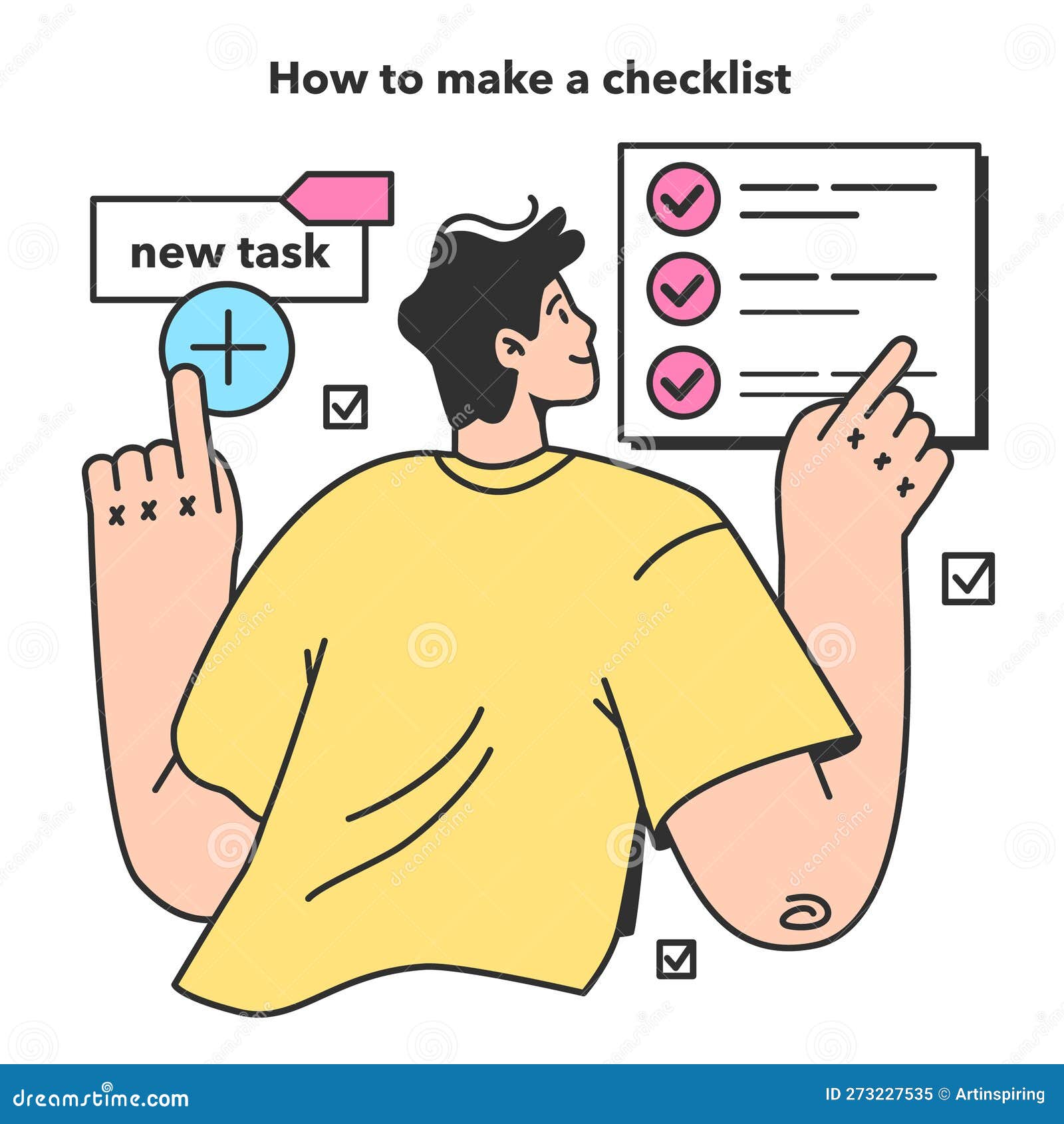Checklist Making Concept. Character Planning the daily Routine Stock ... Checklist Making Concept. Character Planning the daily Routine Stock ...