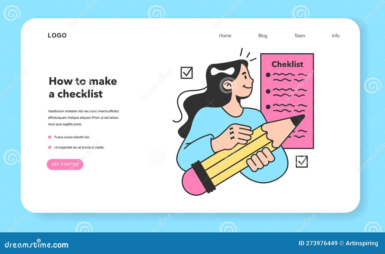 Checklist Making Concept. Character Planning the daily Routine Stock ...