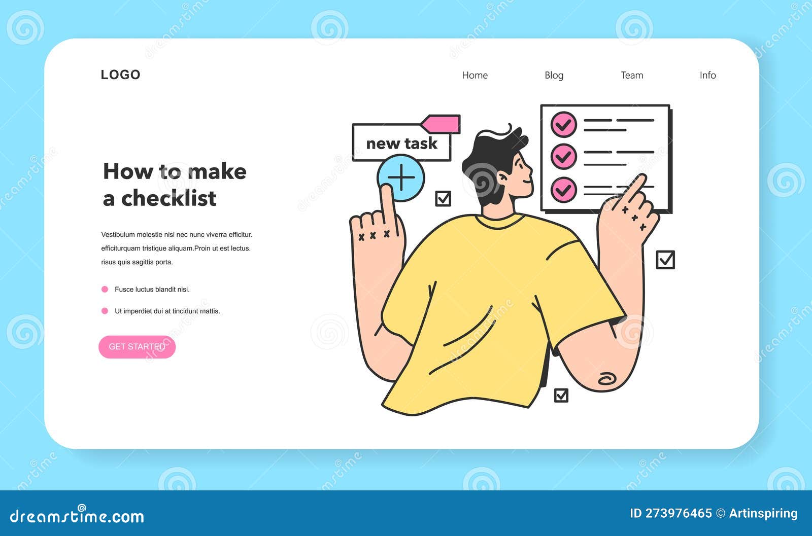 Checklist Making Concept. Character Planning the daily Routine Stock ...