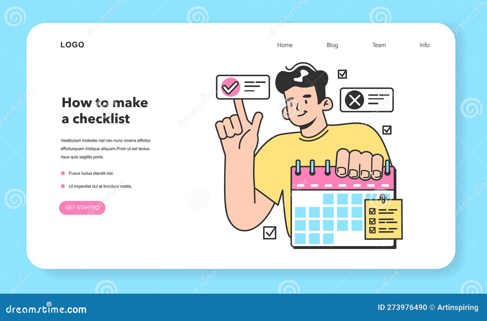 Checklist Making Concept. Character Planning the daily Routine Stock ...