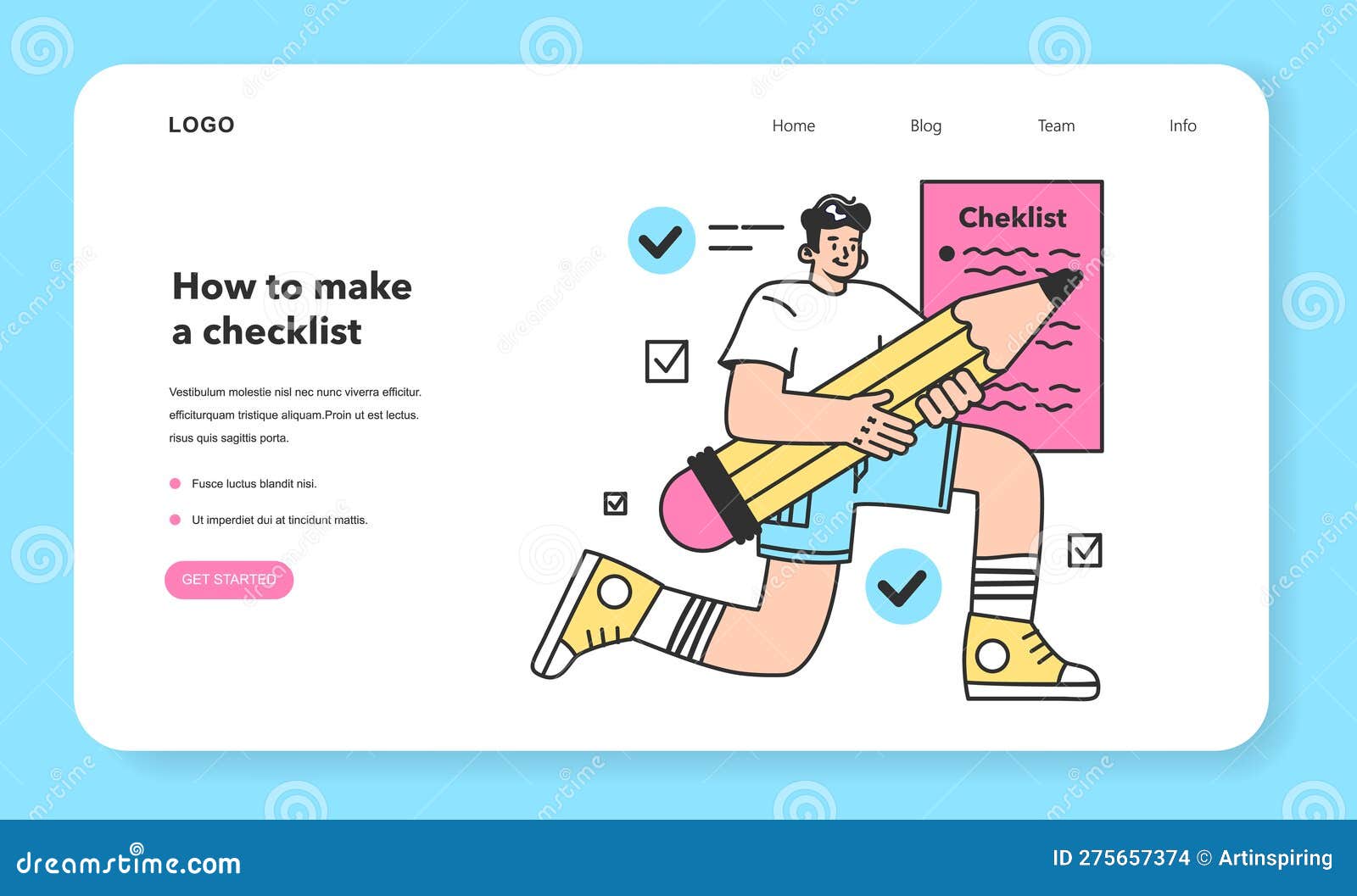 Checklist Making Concept. Character Planning the daily Routine Stock ...