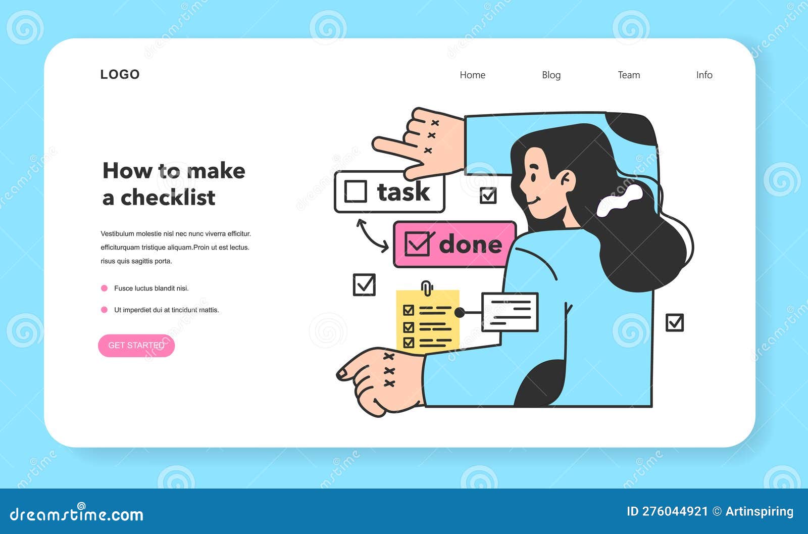 Checklist Making Concept. Character Planning the daily Routine Stock ...