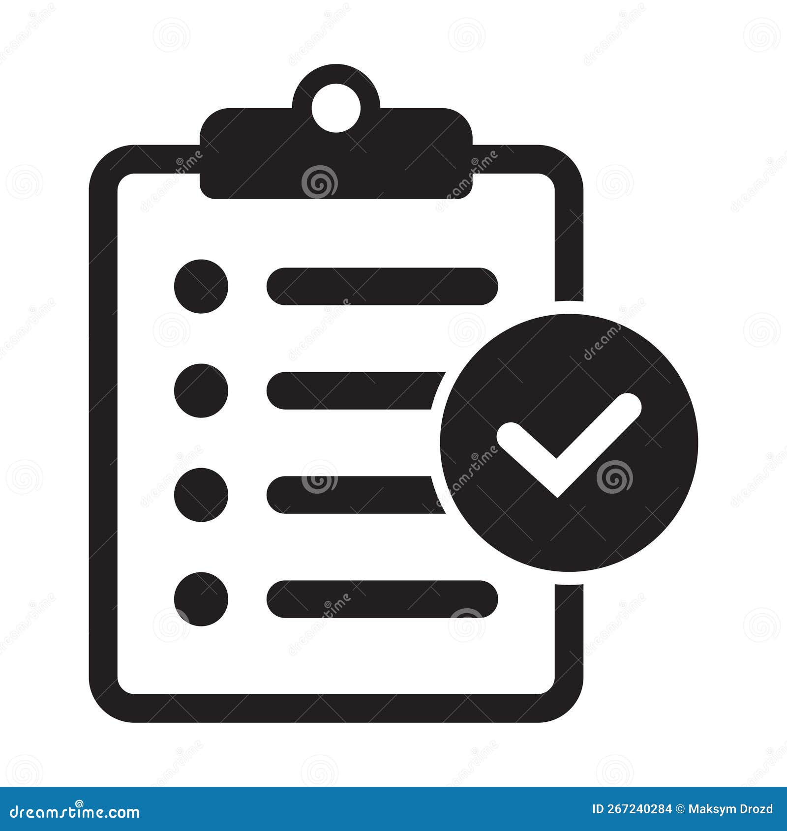 Checklist with Mark Icon in Flat Style Isolated on Background ...