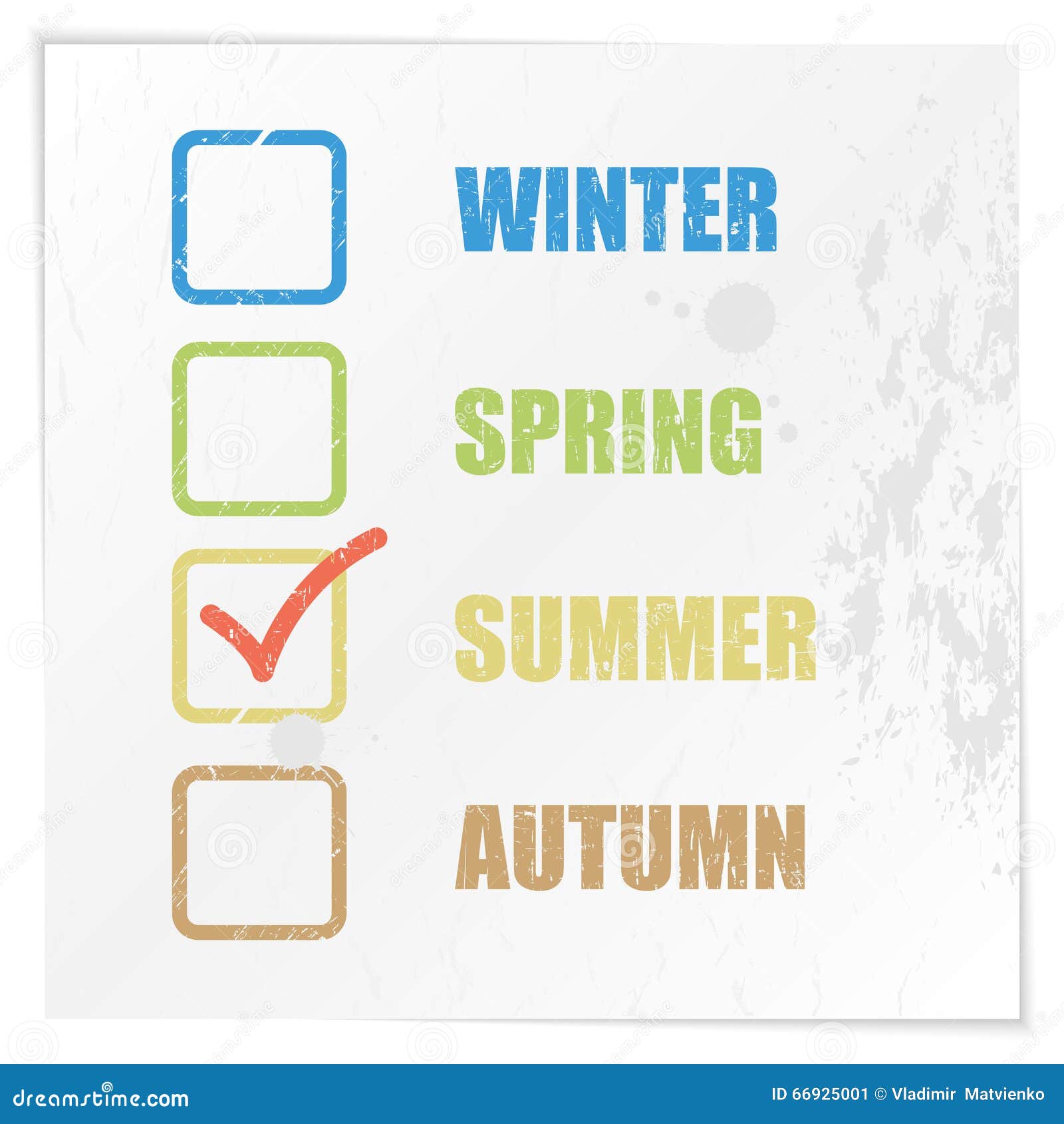Checklist and Mark the Seasons Stock Vector - Illustration of season ...