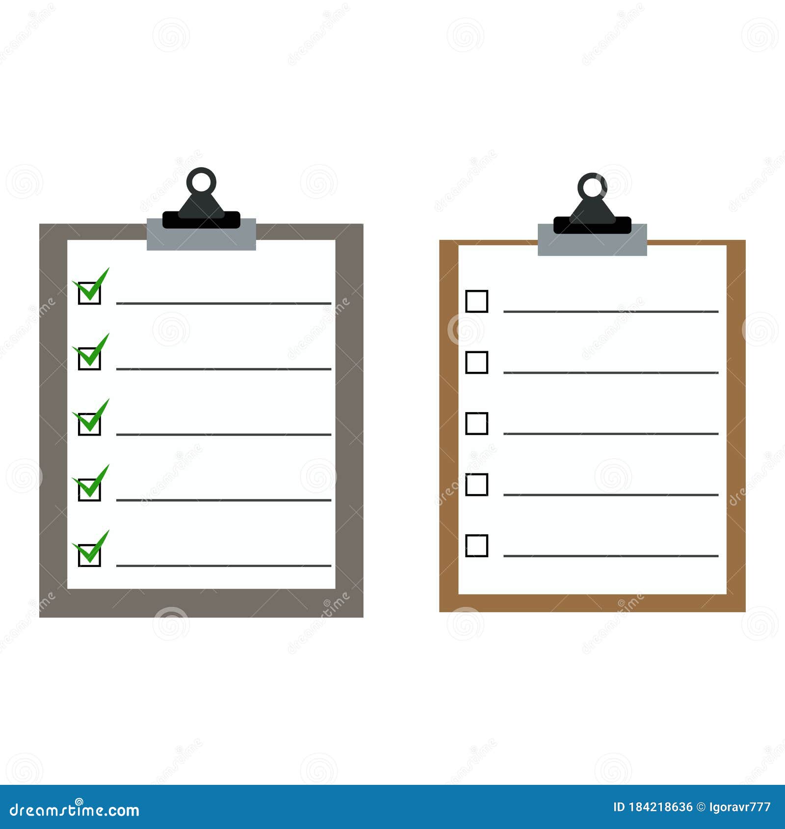 Checklist with Marked Checkbox Flat Vector Illustration Isolated on ...