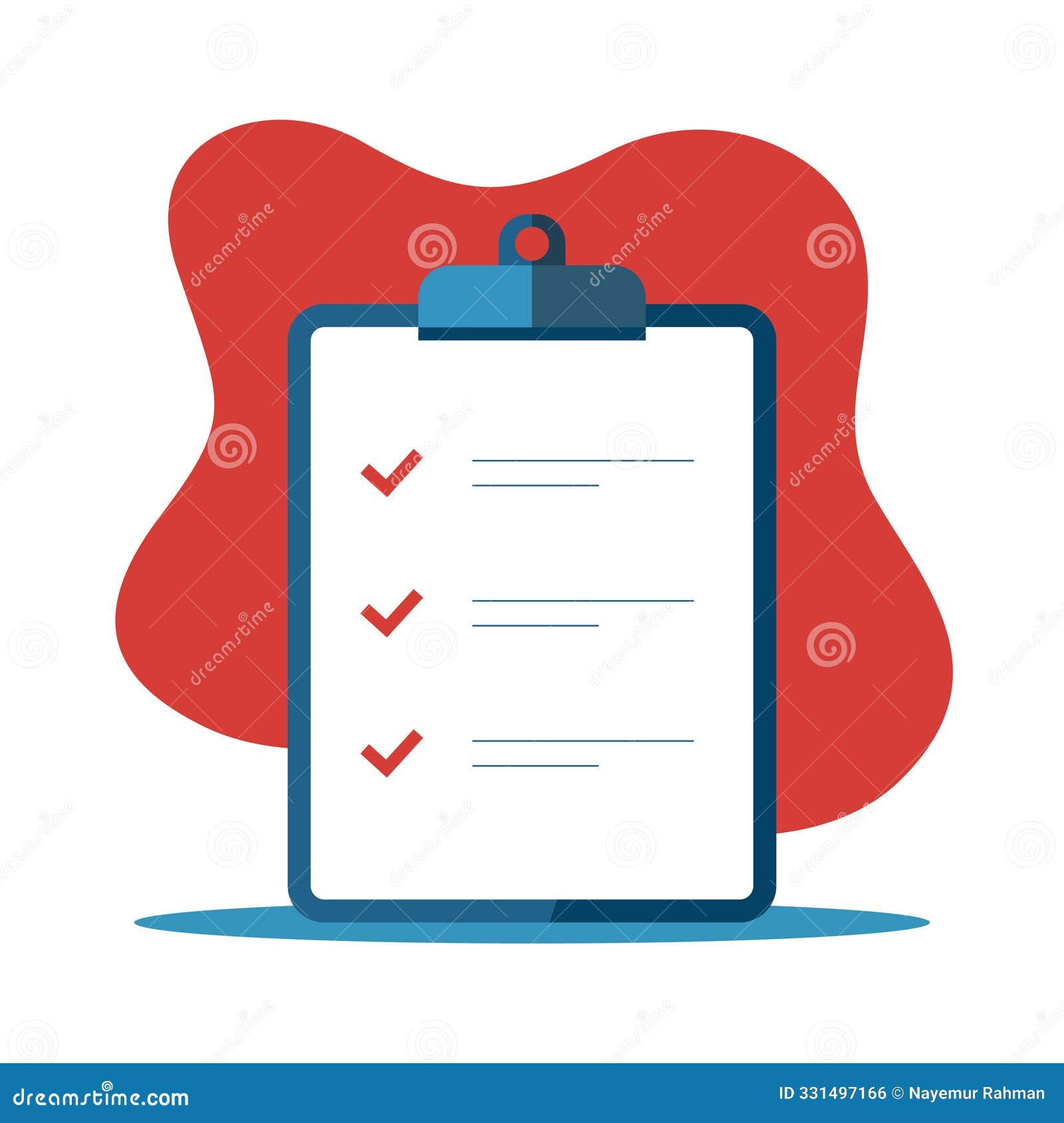 Checklist with Marks and Text. Flat Vector Illustration Stock Vector ...