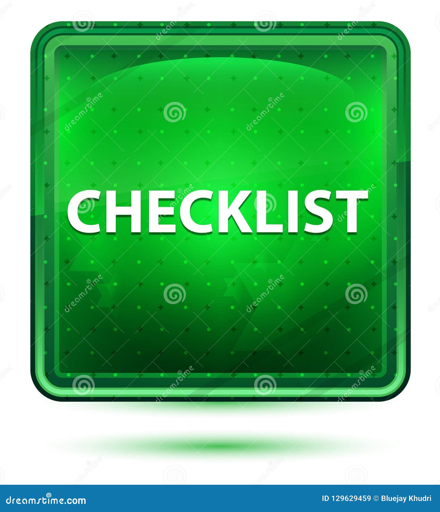 Checklist Neon Light Green Square Button Stock Illustration ...