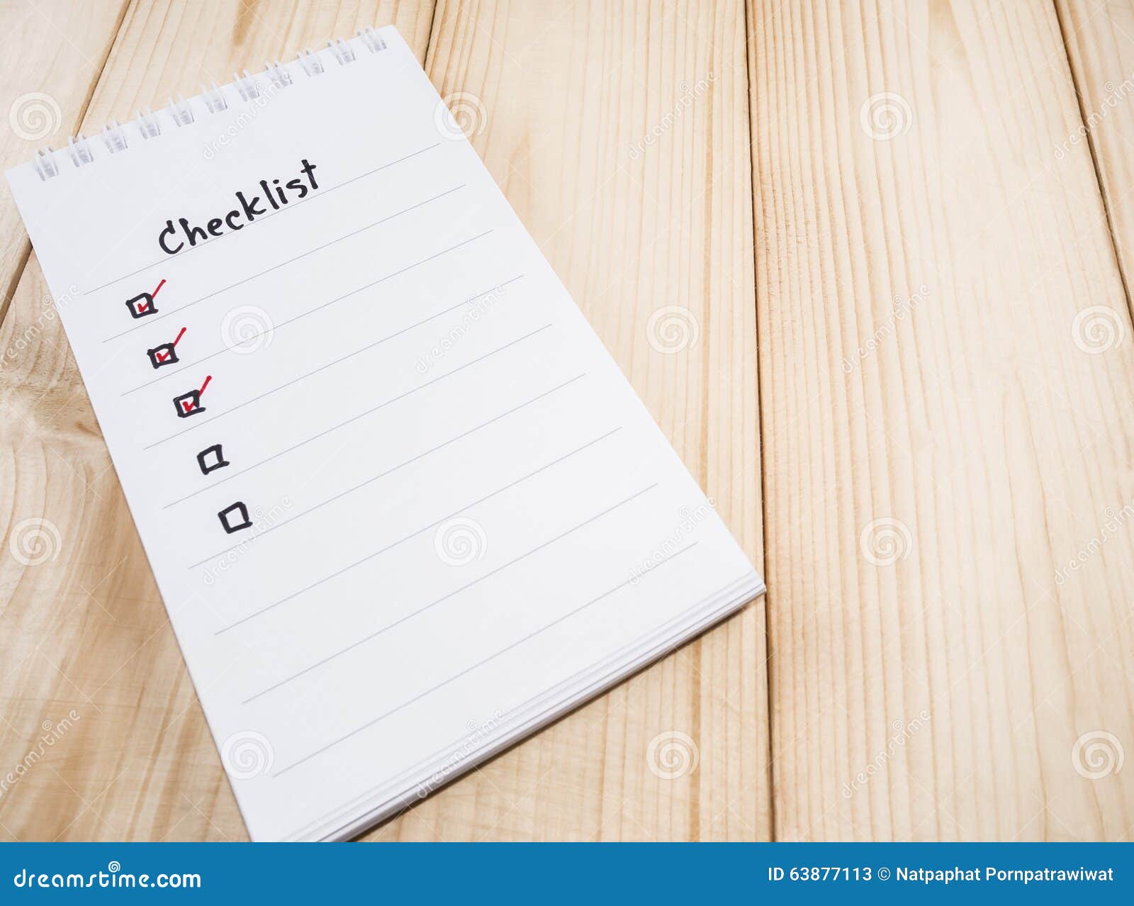 Checklist on notebook 8 stock image. Image of procedure - 63877113