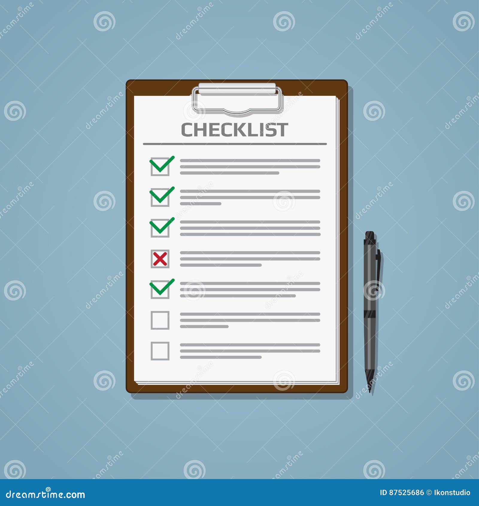 Checklist in notepad stock vector. Illustration of paper - 87525686