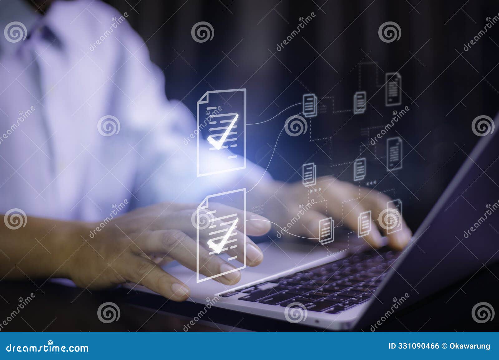 Checklist Online Documentation Data Management Concept. Businessman ...