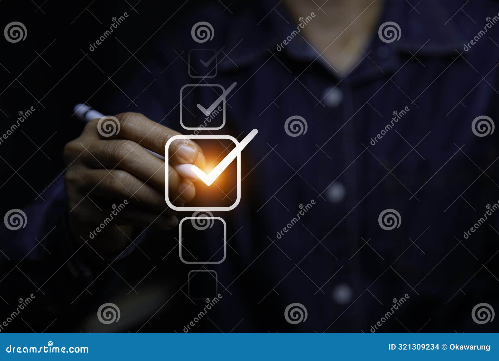 Checklist Online Documentation Data Management Concept. Businessman ...
