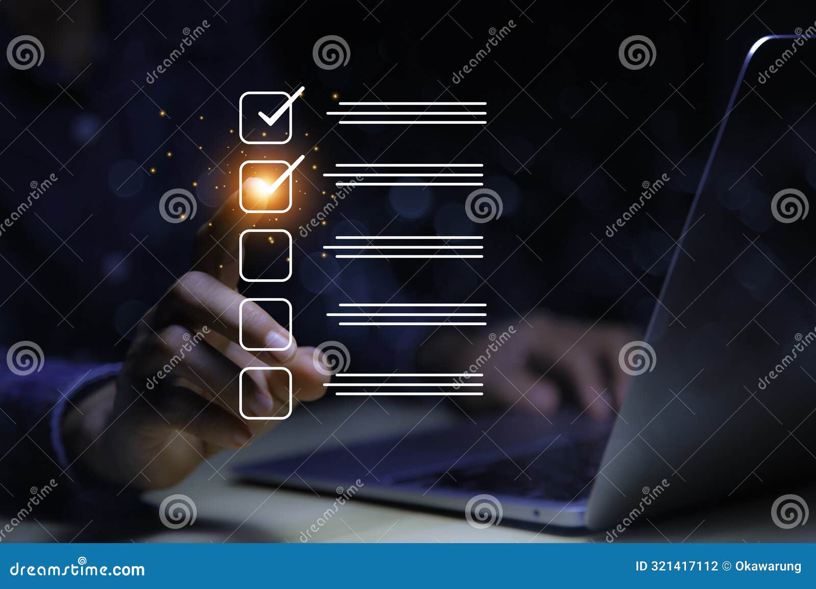 Checklist Online Documentation Data Management Concept. Businessman ...