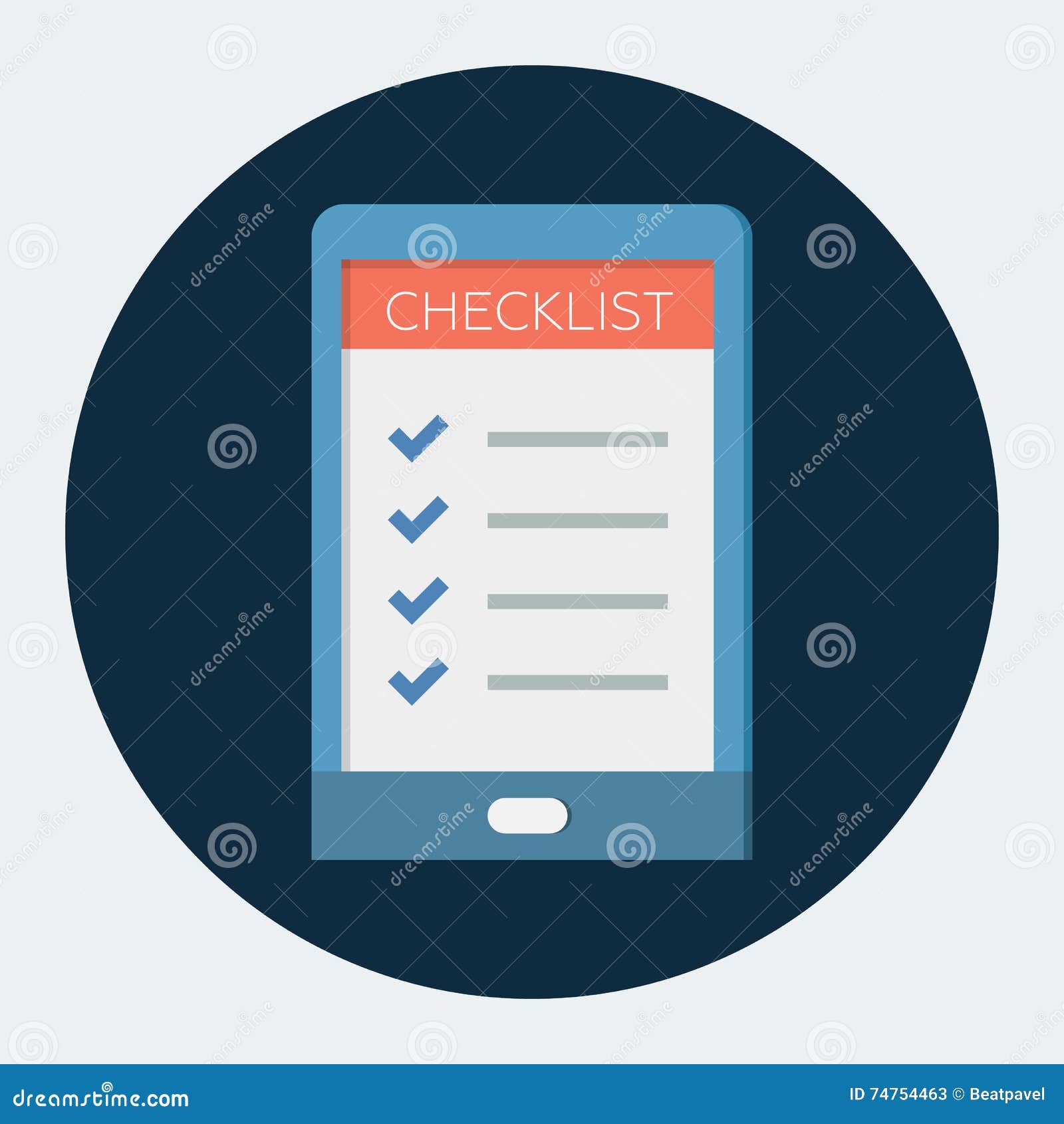 Checklist Opened on a Tablet Stock Illustration - Illustration of ...