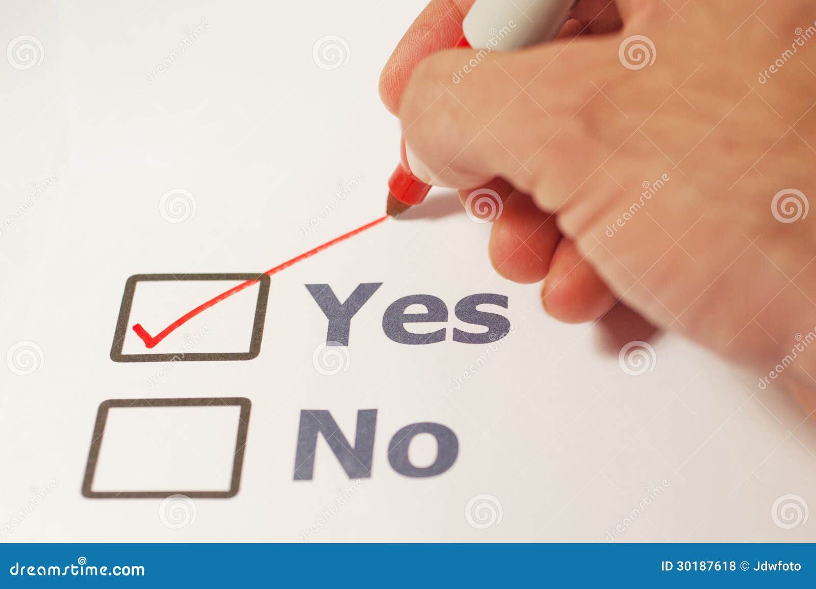 Check Marked Yes stock photo. Image of successful, business - 30187618