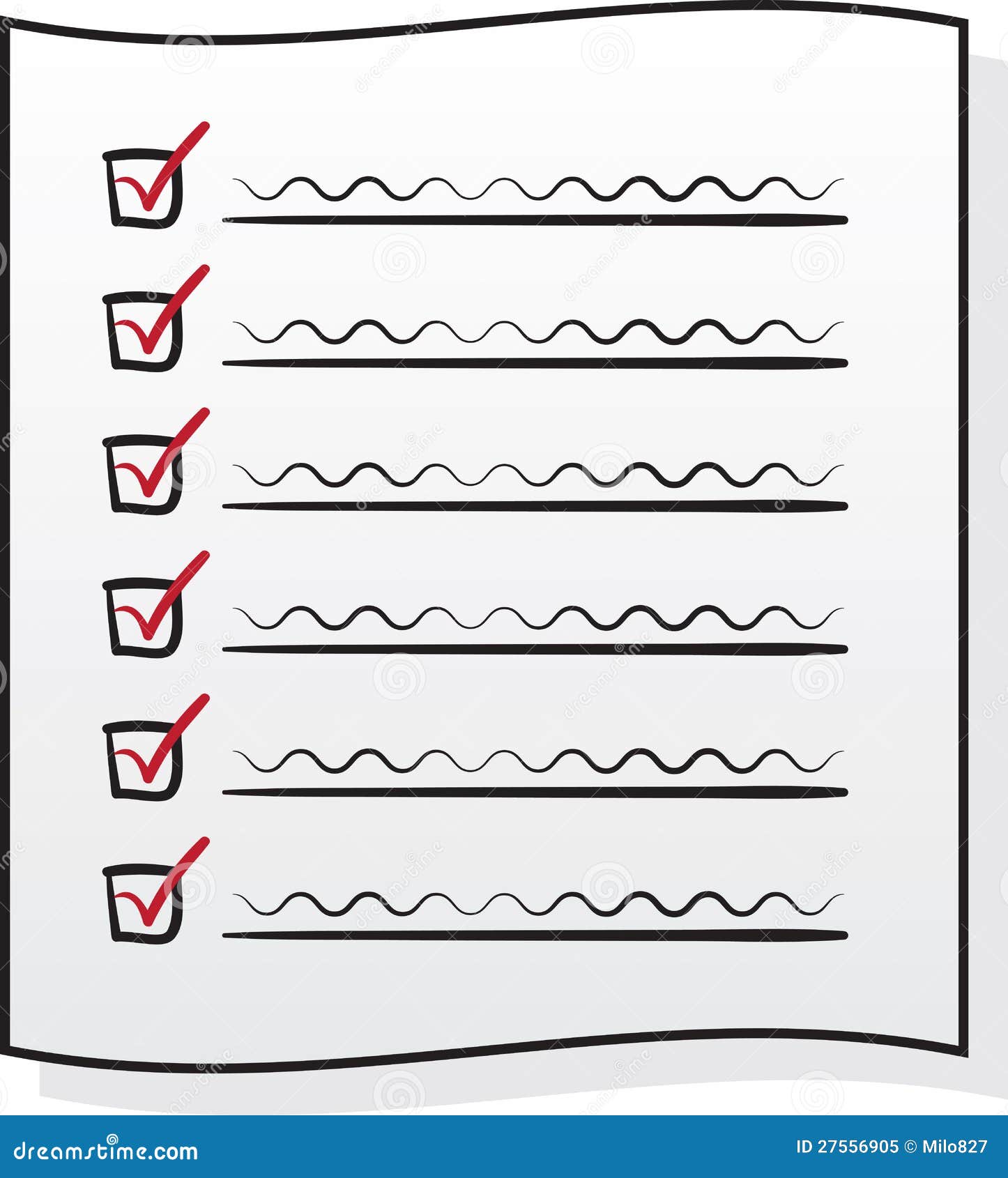 Checklist Paper stock vector. Illustration of paper, cartoon - 27556905
