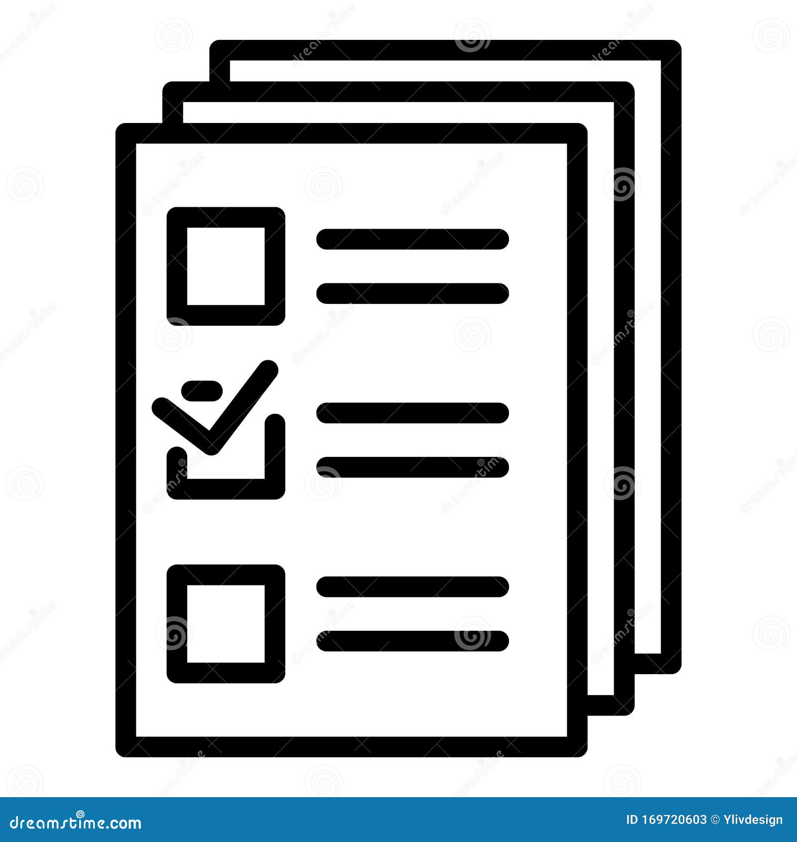 Checklist Papers Icon, Outline Style Stock Vector - Illustration of ...