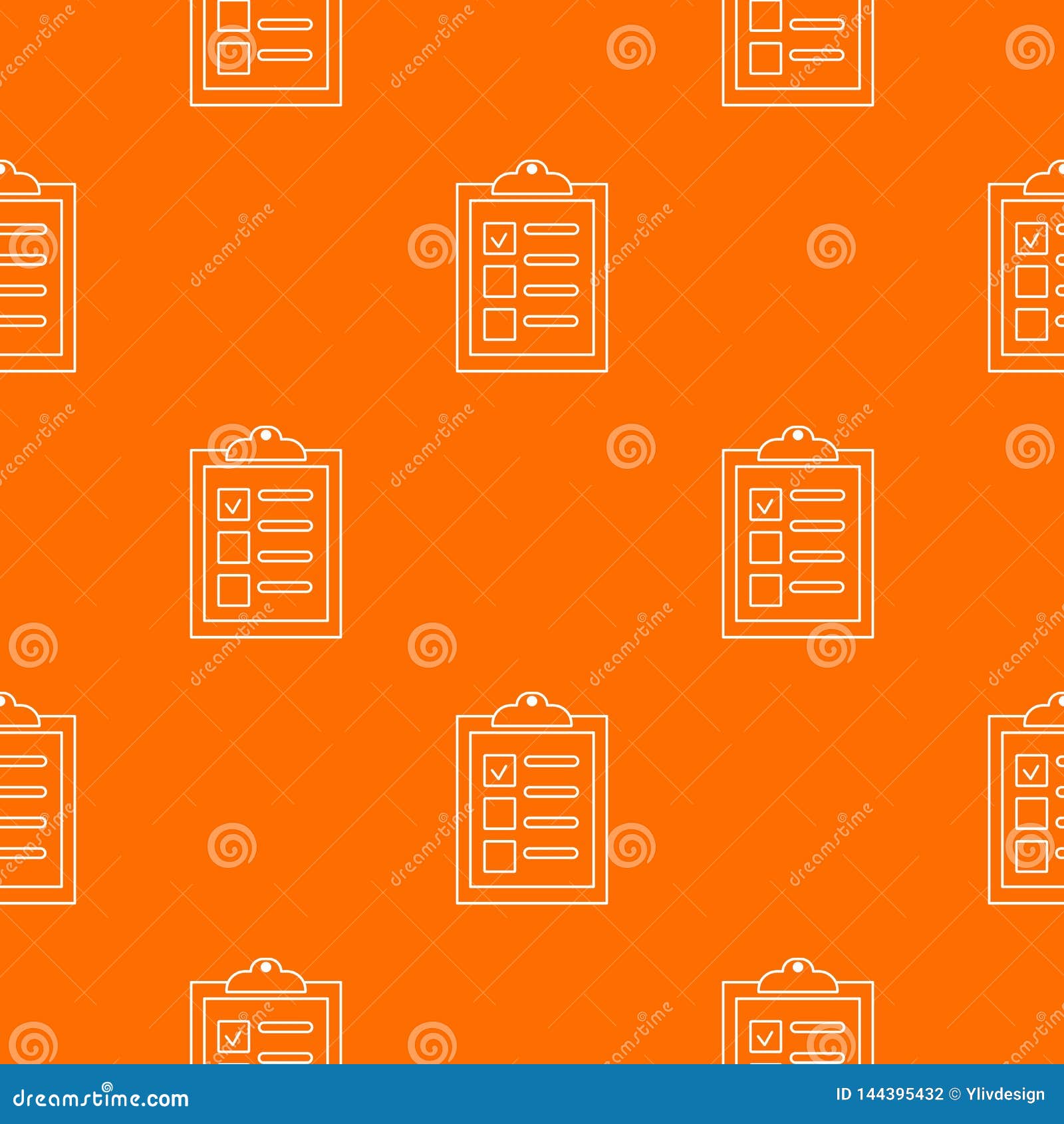Checklist Pattern Vector Orange Stock Vector - Illustration of check ...