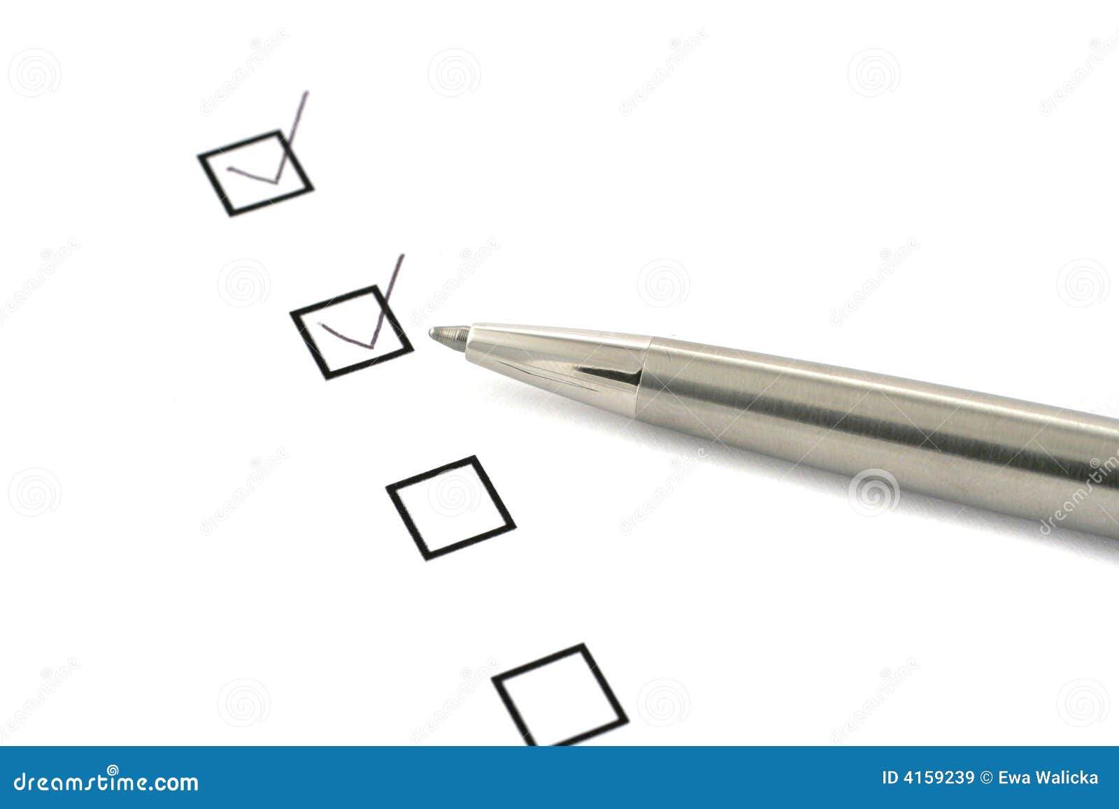 Checklist and pen stock image. Image of aims, jobs, checklist - 4159239
