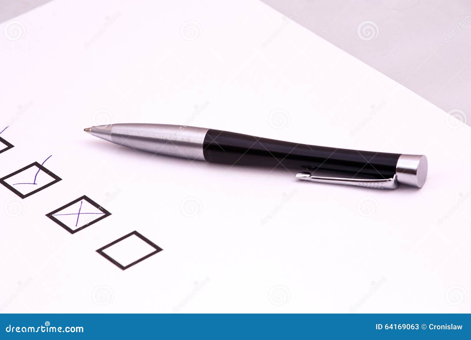 Checklist with a pen. stock image. Image of isolated - 64169063