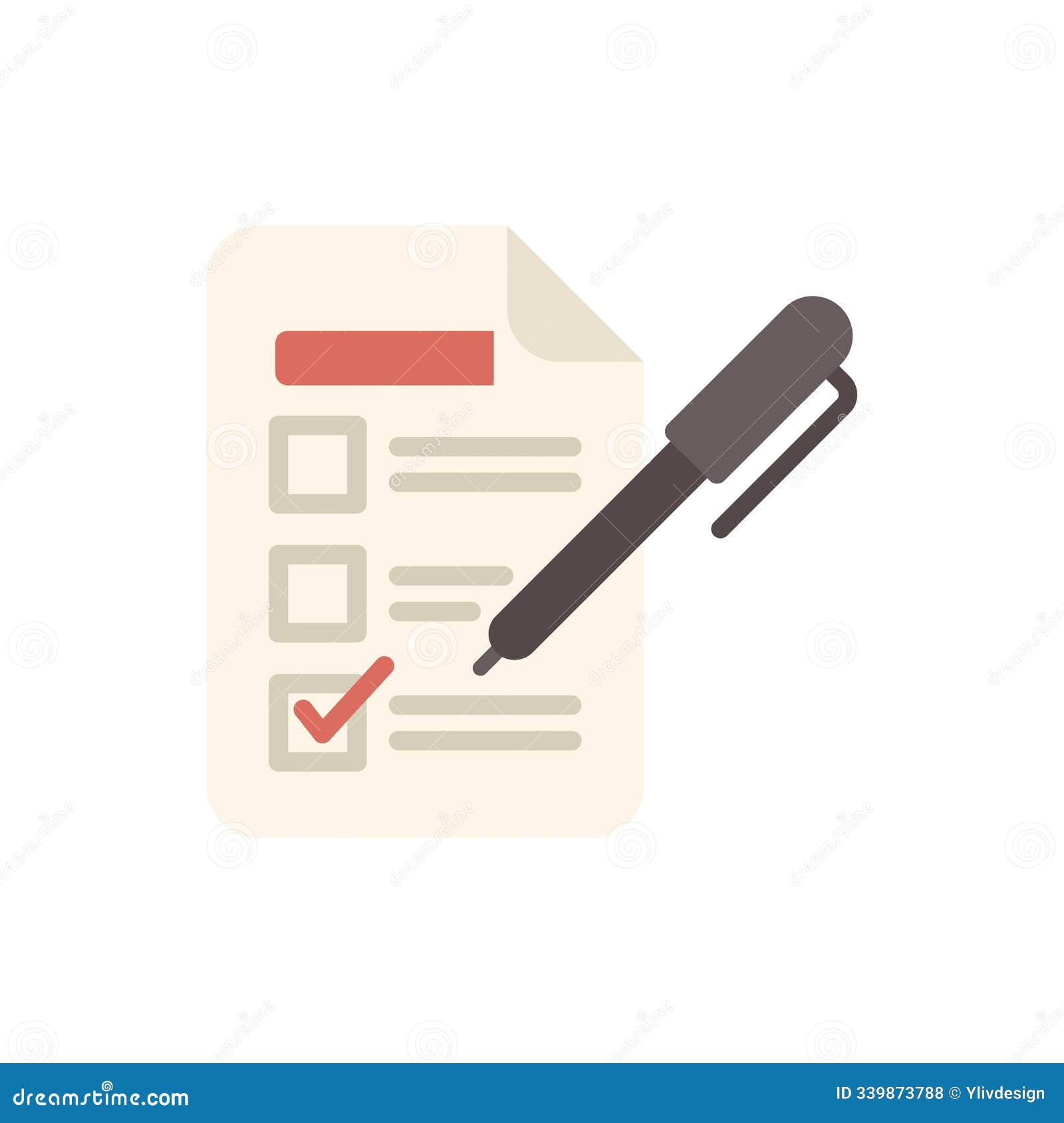 Checklist With Pen Marking Completed Tasks Vector Illustration ...