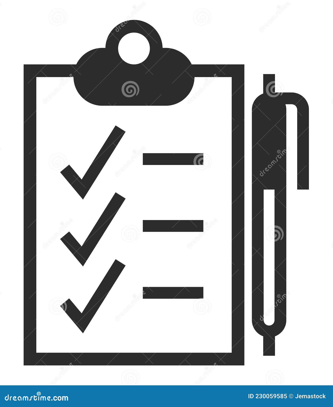 Checklist and pen stock vector. Illustration of business - 230059585