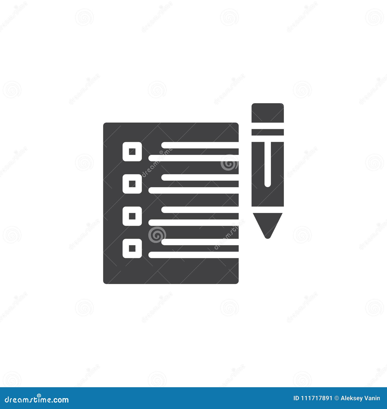 Checklist and Pen Vector Icon Stock Vector - Illustration of perfect ...