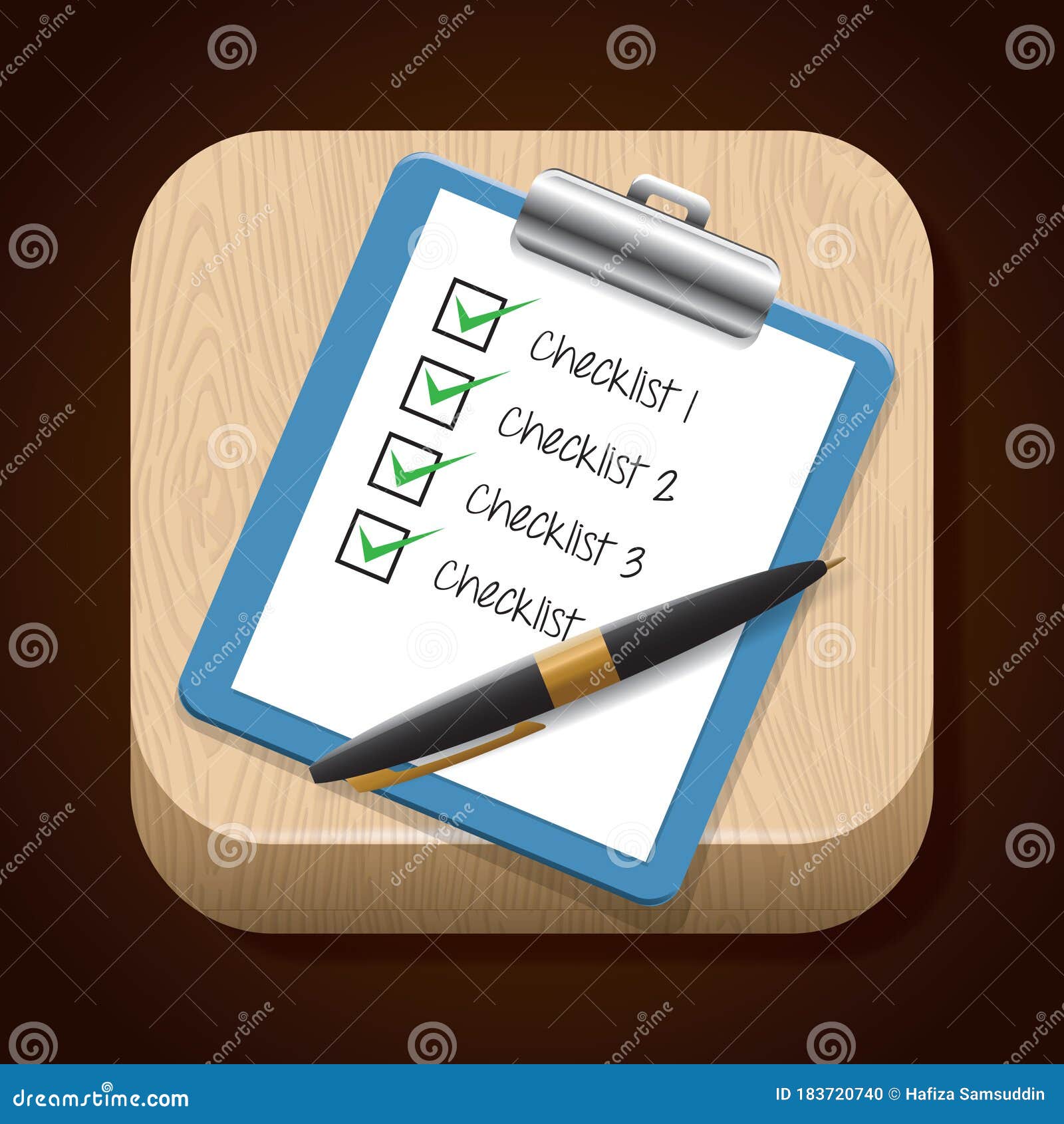 Checklist with Pen. Vector Illustration Decorative Background Design ...