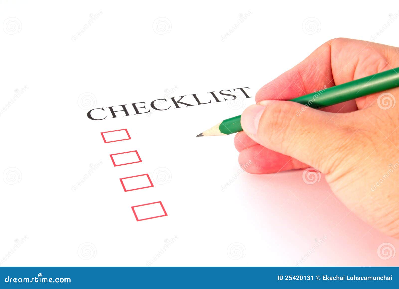 Checklist with pencil stock image. Image of business - 25420131
