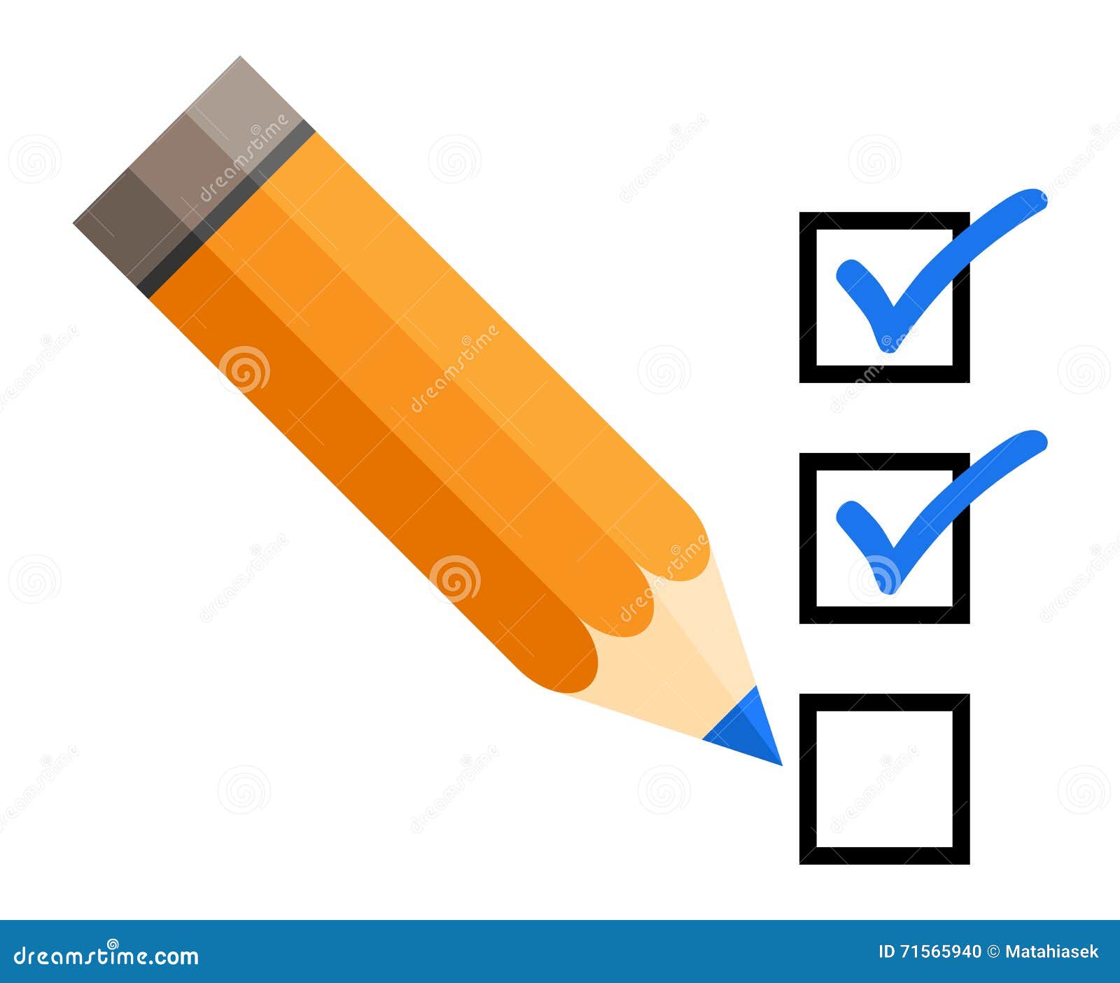 Checklist with a Pencil Checking Off Tasks. Left-handers Version Stock ...