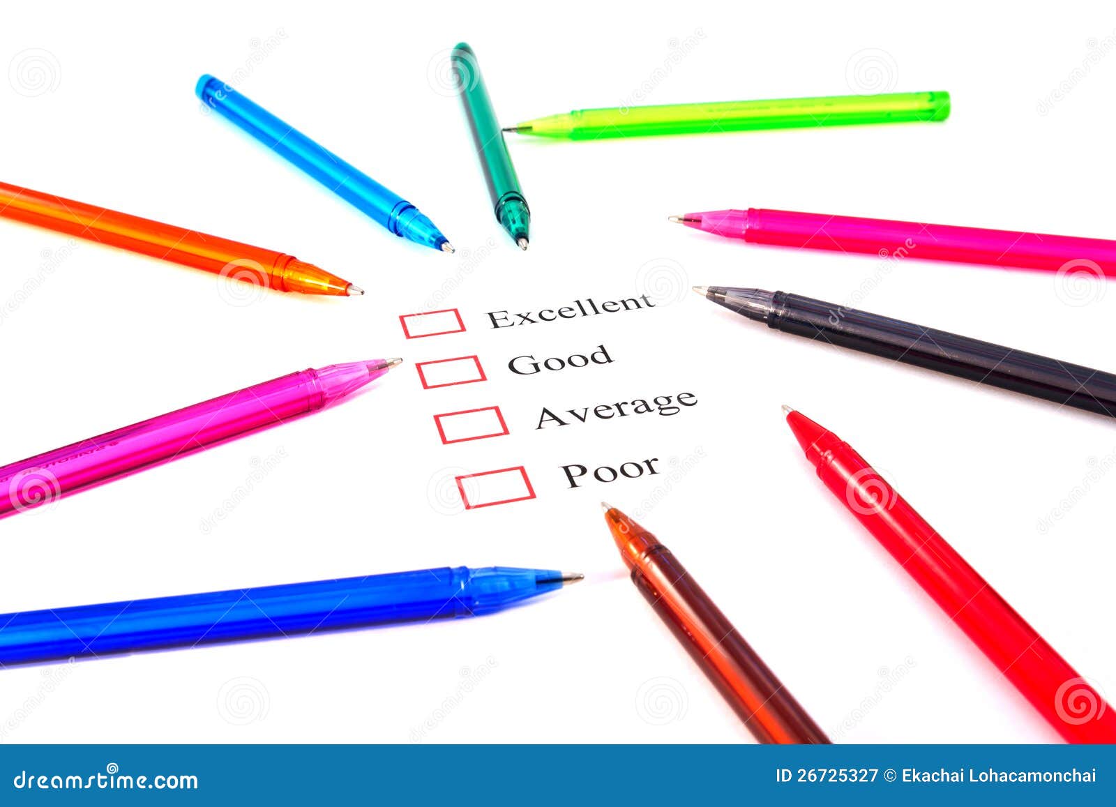 Checklist with pens stock image. Image of business, document - 26725327