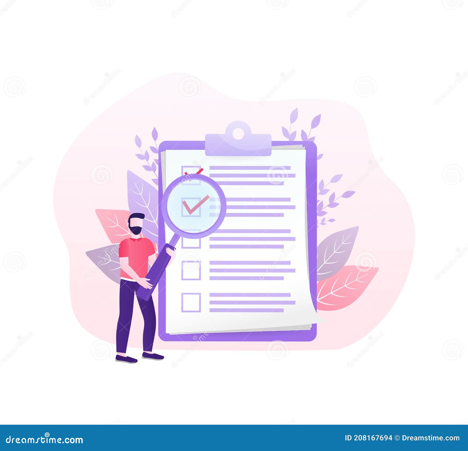 Checklist People. Flat Checklist People for Paper Design. Vector ...