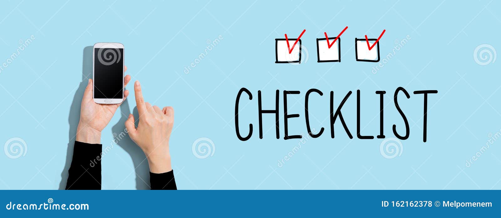 Checklist with Person Using a Smartphone Stock Illustration ...